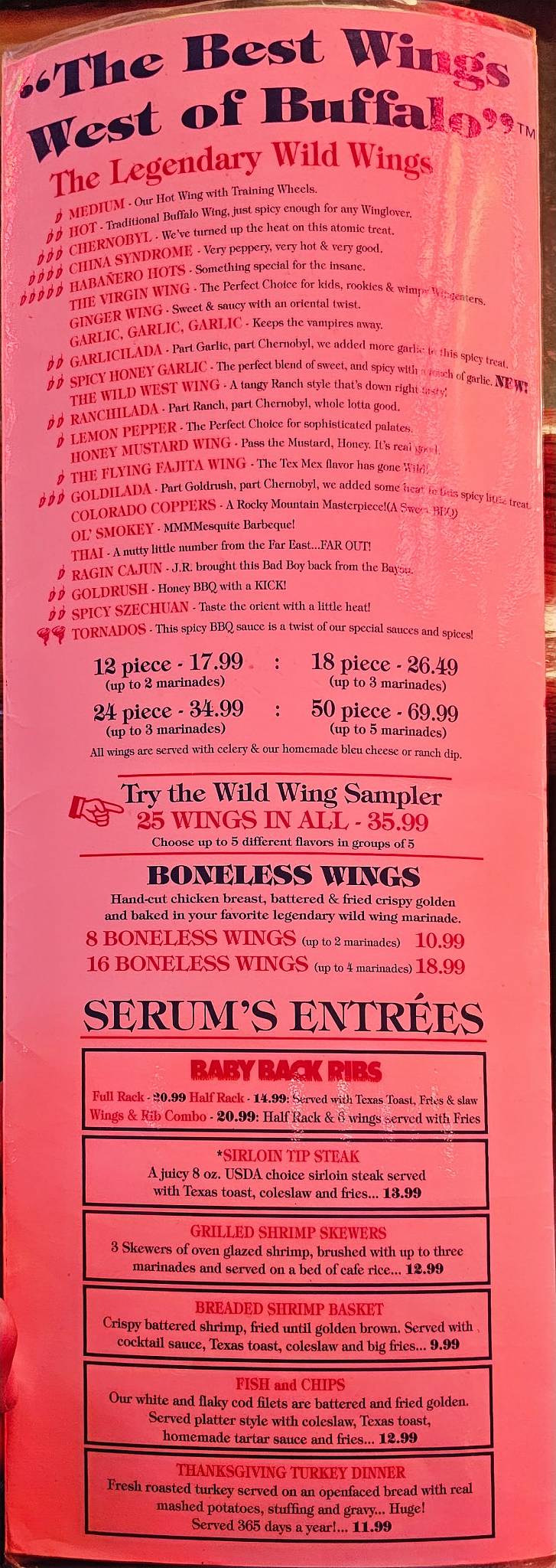 Menu at Serum's Good Time Emporium pub & bar, Anoka