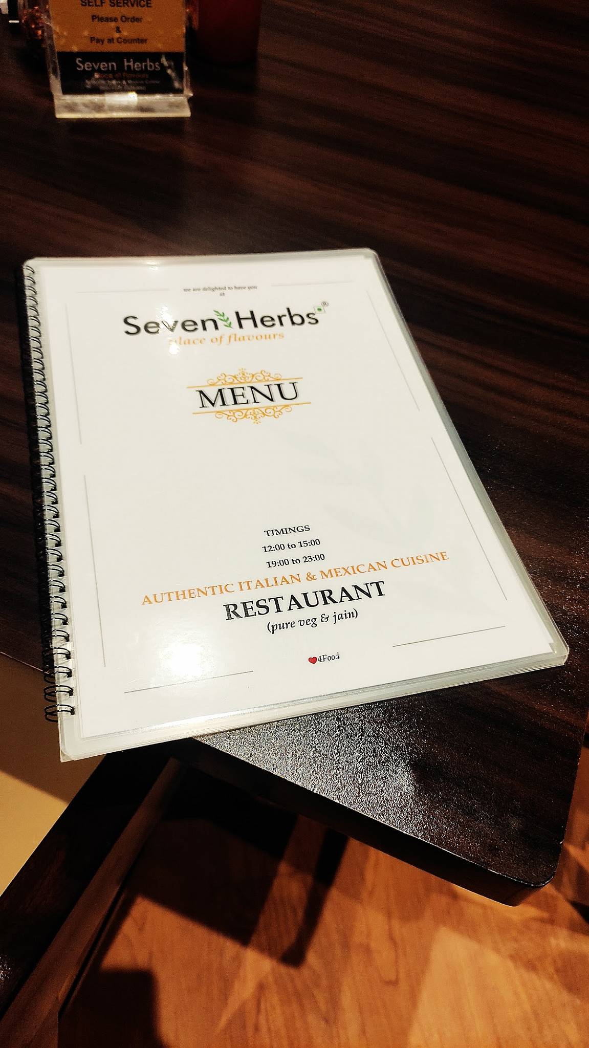 Menu at Seven Herbs - place of flavours, Vadodara