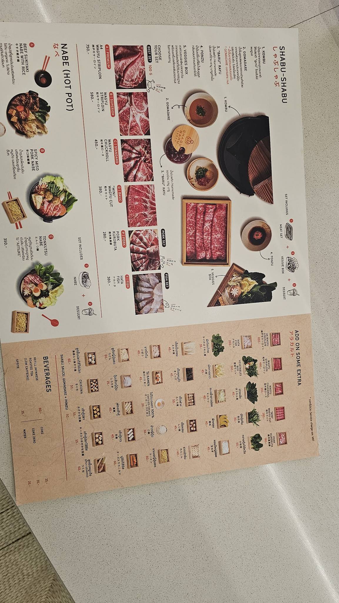 Carta de Shabu Baru Mini (The Mall Ngamwongwan), Nonthaburi