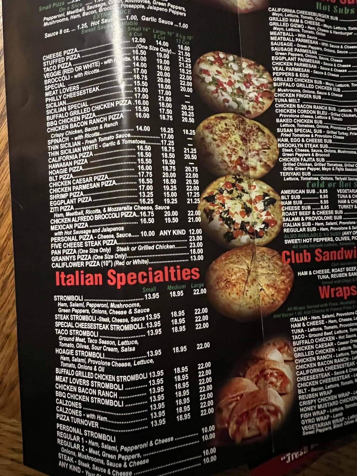 Menu at Shamokin Luna's Pizzeria, Shamokin
