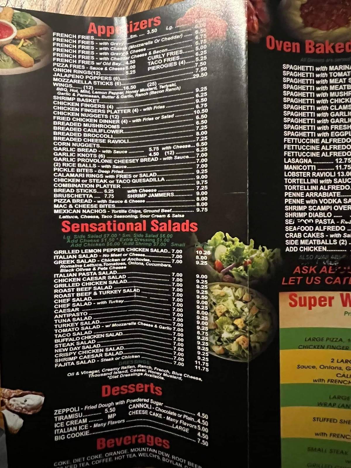 Menu at Shamokin Luna's Pizzeria, Shamokin