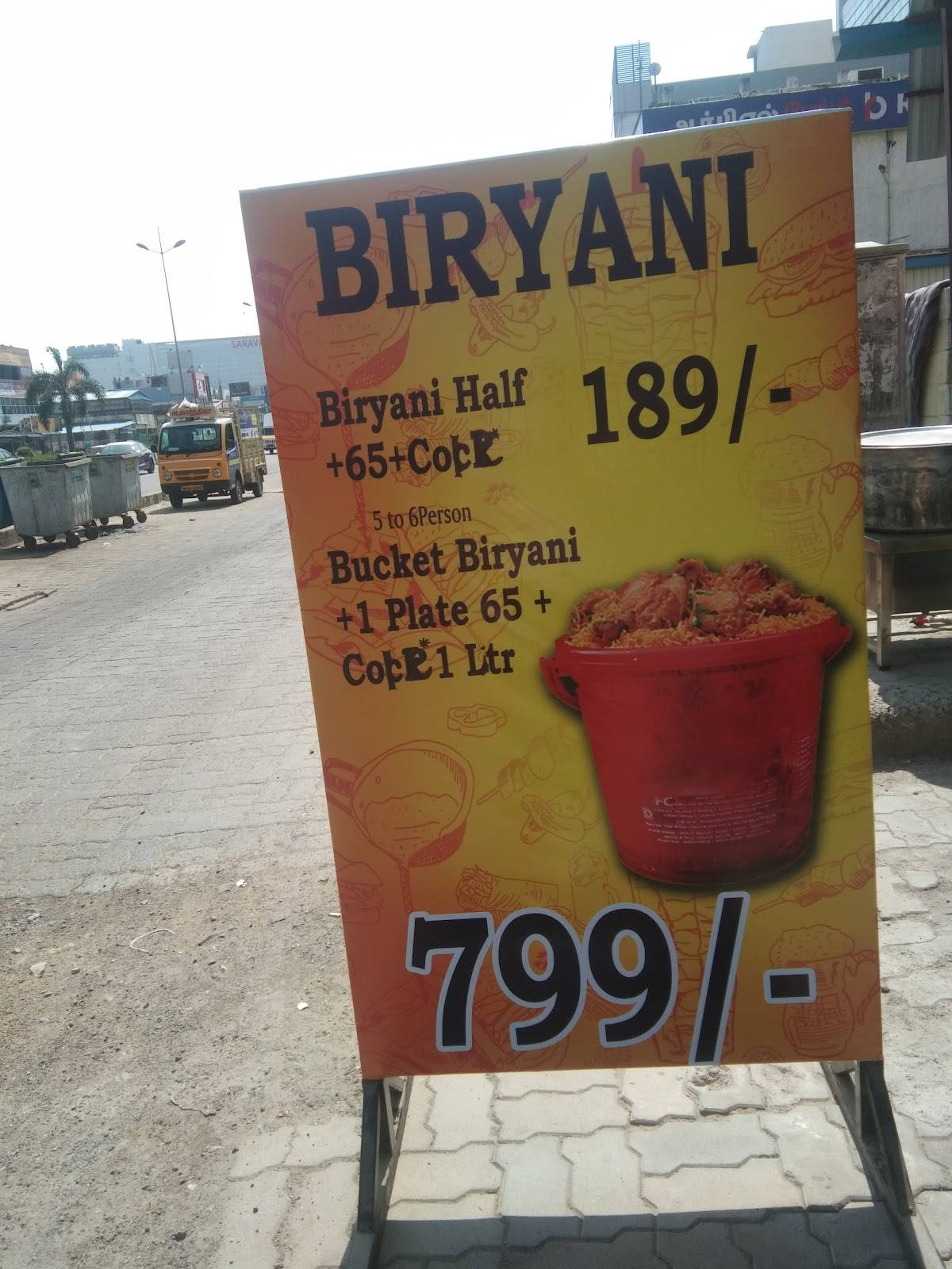 Menu at Shariya's Biryani, Chennai