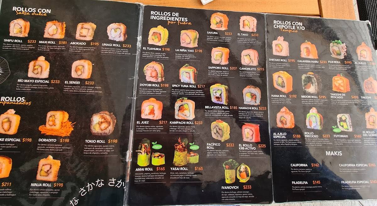 Carta del restaurante Shiitake Roll Vista Hermosa, Cuernavaca
