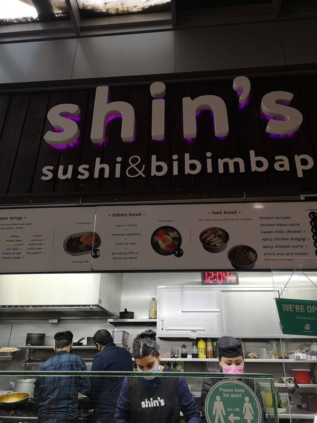 Menu at Shin’s Bibimbap restaurant, Woking