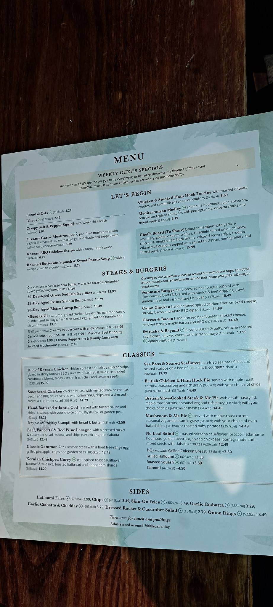 Menu at Ship Inn pub & bar, Bristol, Thornbury Rd