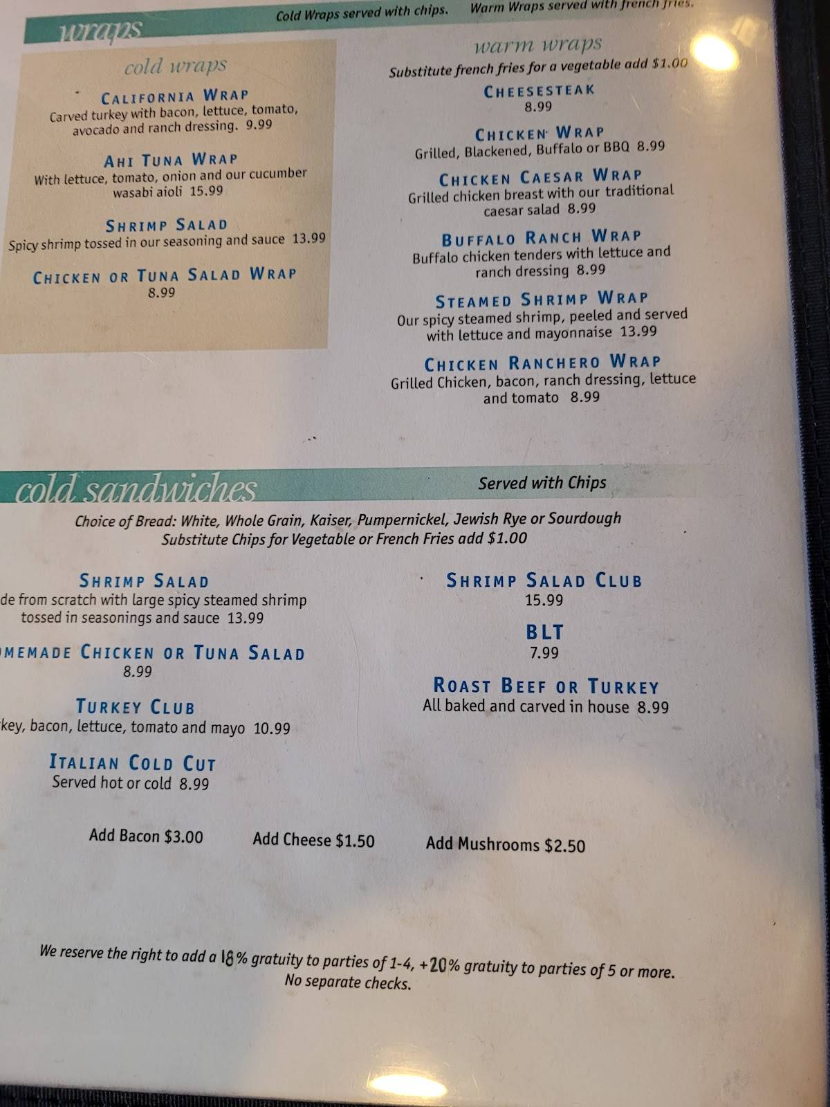 Menu at Ships Cafe Restaurant and Crab House, Catonsville