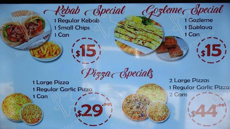Menu at Shire Kebabs Cronulla pizzeria, Cronulla