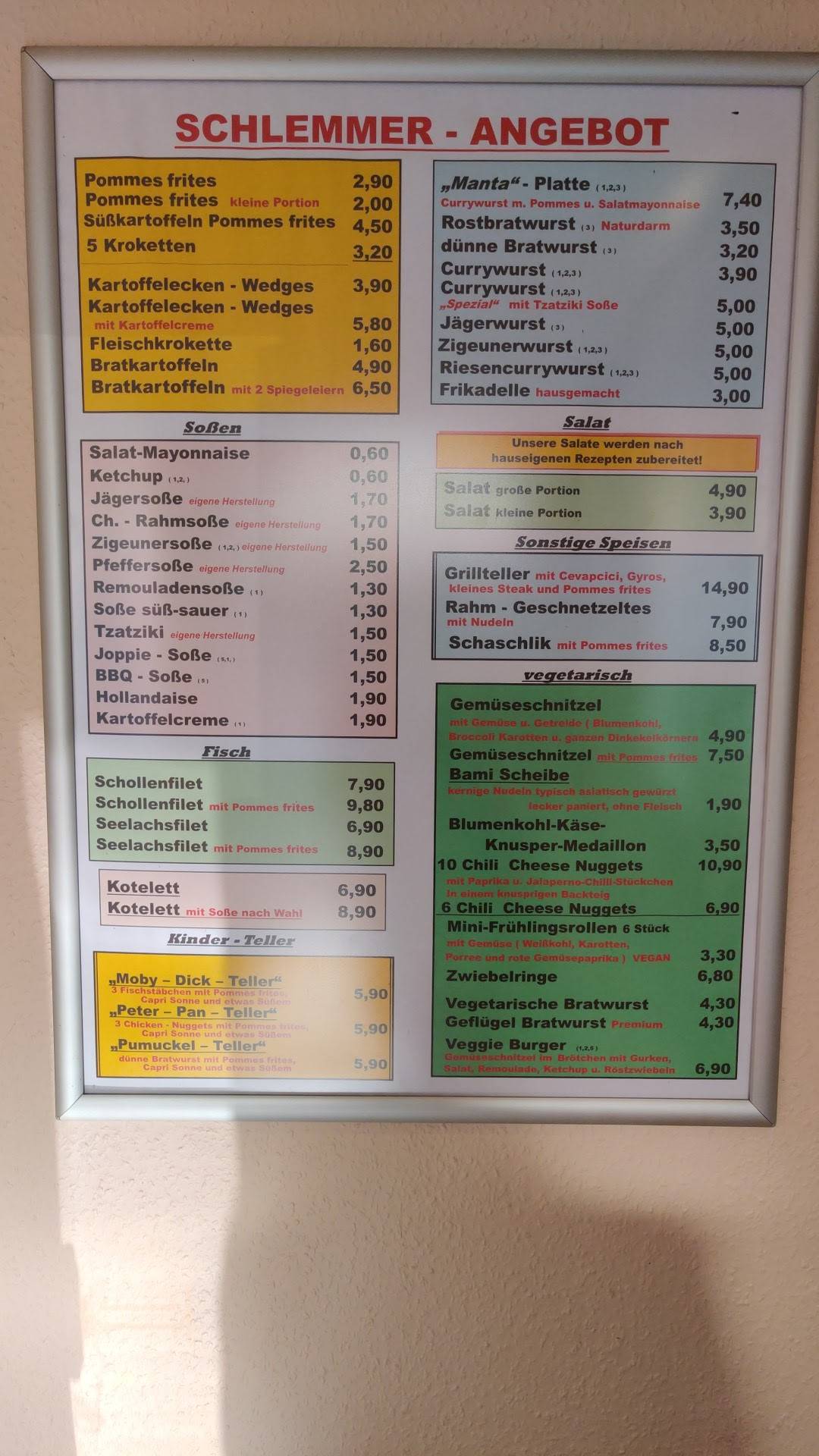 Speisekarte von Schlemmer - Grill fast Food, Ostercappeln