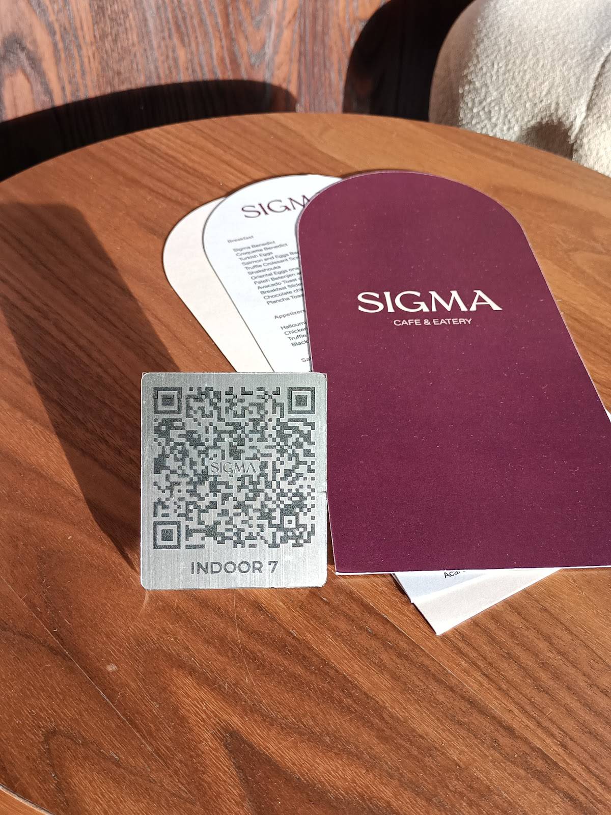 Menu at Sigma cafe, Al Ain