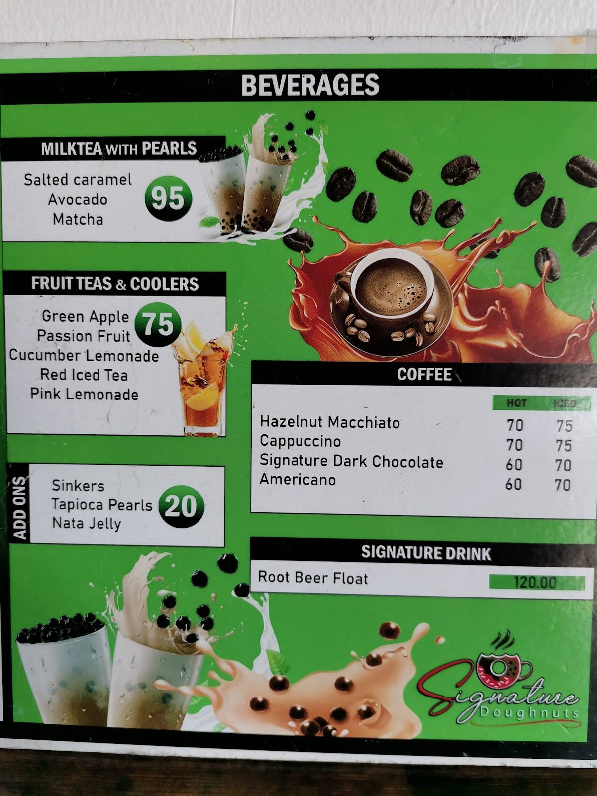 Menu at Signature Doughnuts - Sampaloc Manila, Manila