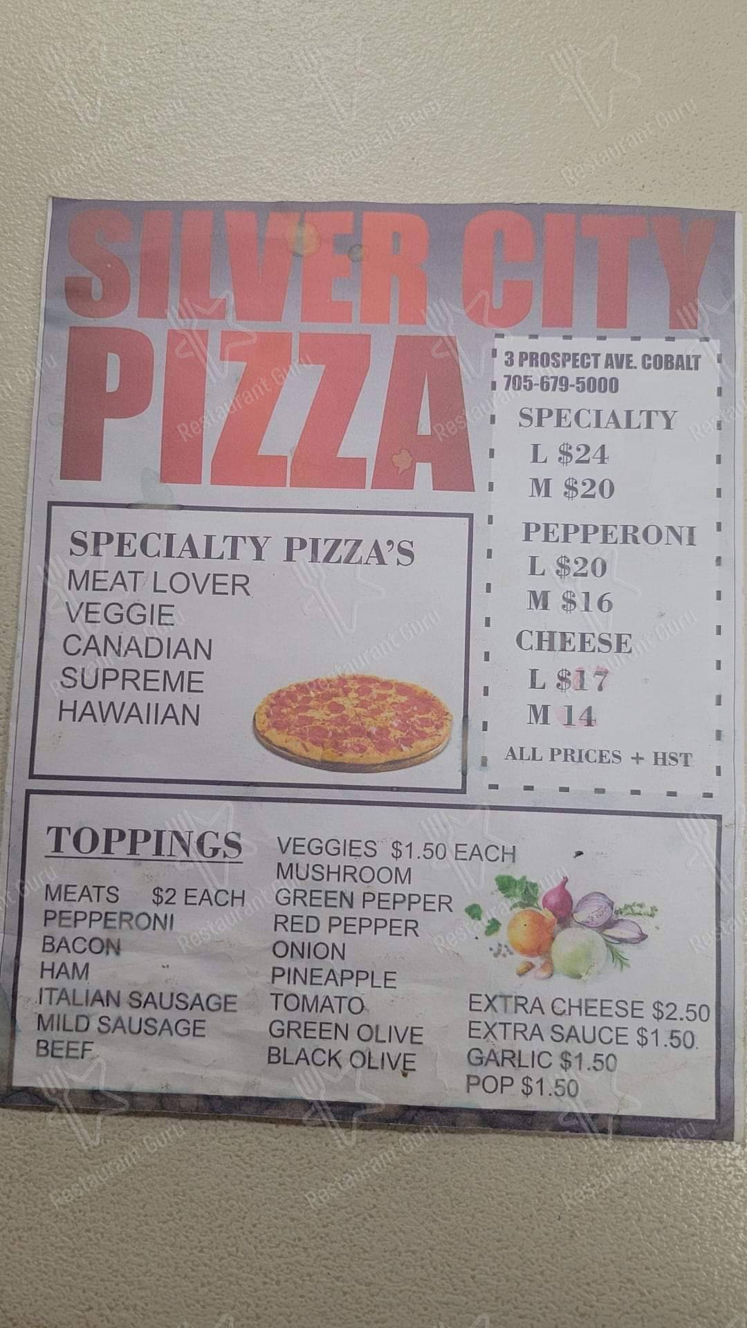 Menu at Silver Cafe Restaurant & PIZZA, Cobalt, 3 Prospect Ave