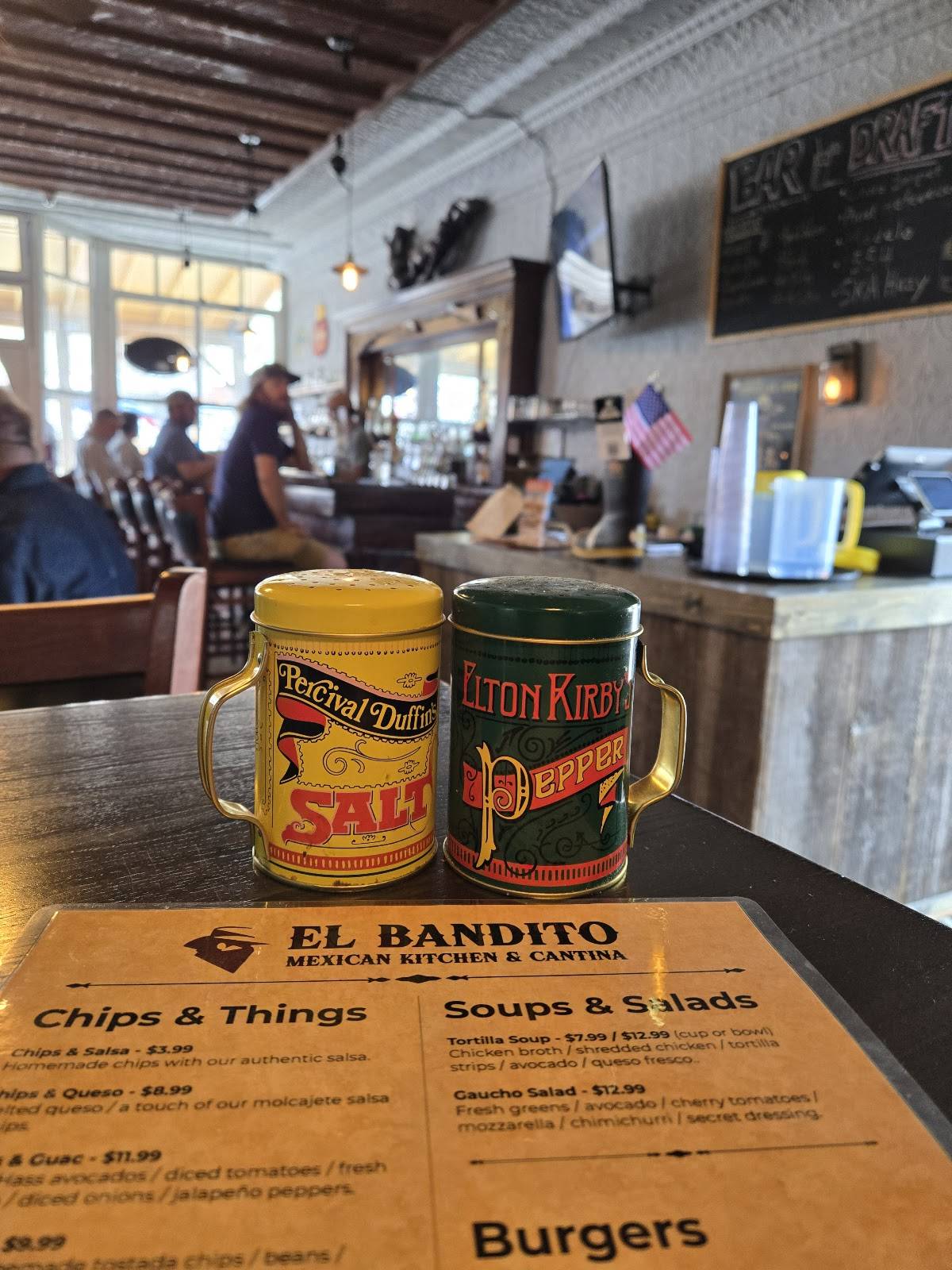Menu at El Bandito restaurant, Silverton