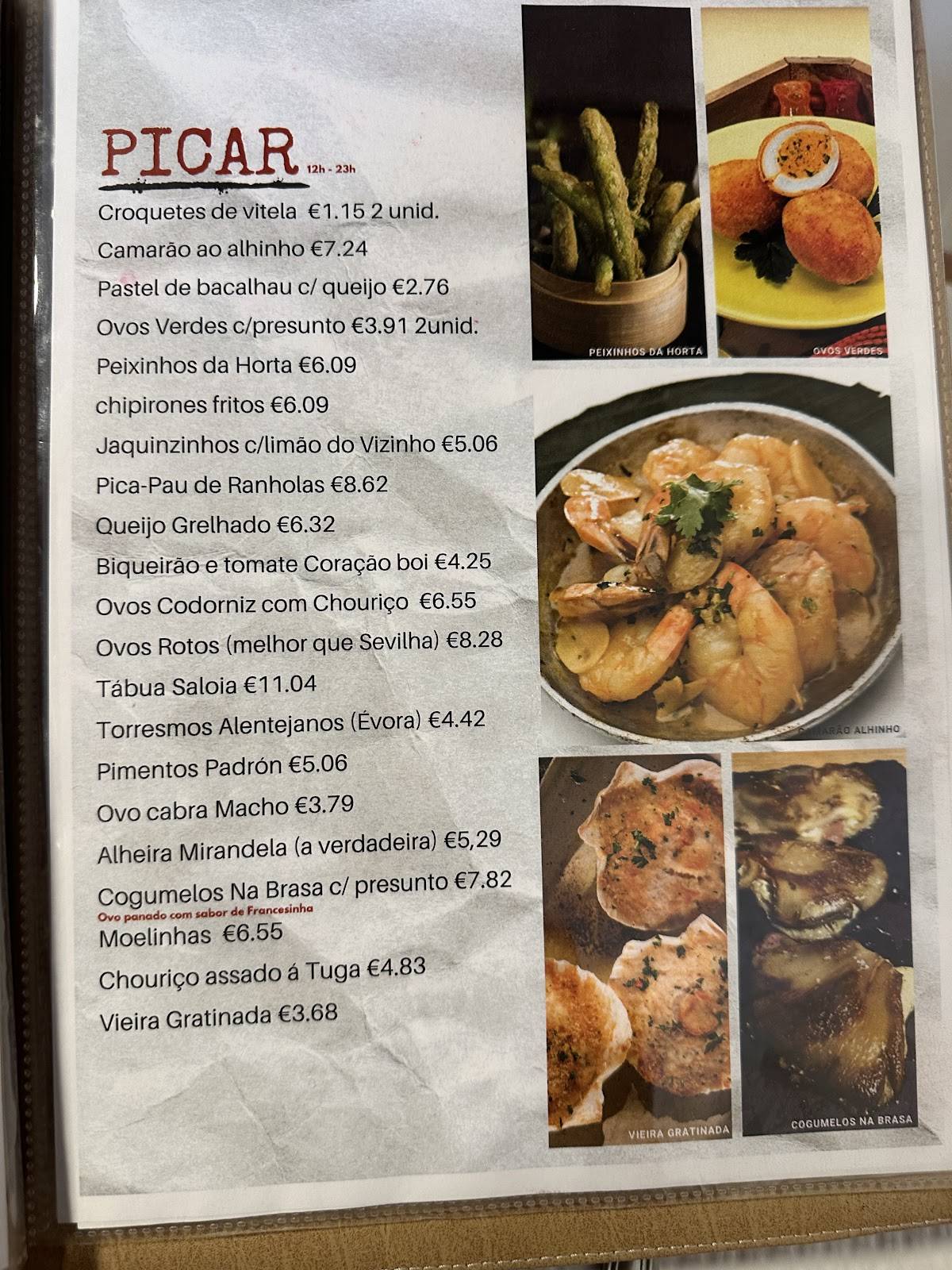 Menu em Cabra Macho restaurante, Sintra