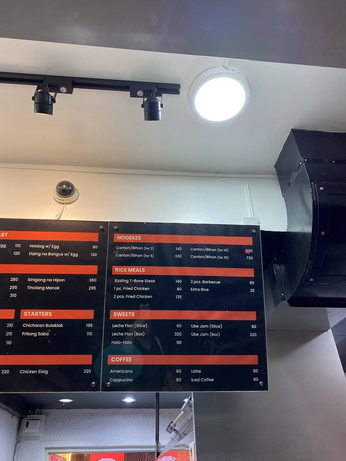 Menu at Sinugba restaurant, Mandaluyong, 472 Barangka Dr.