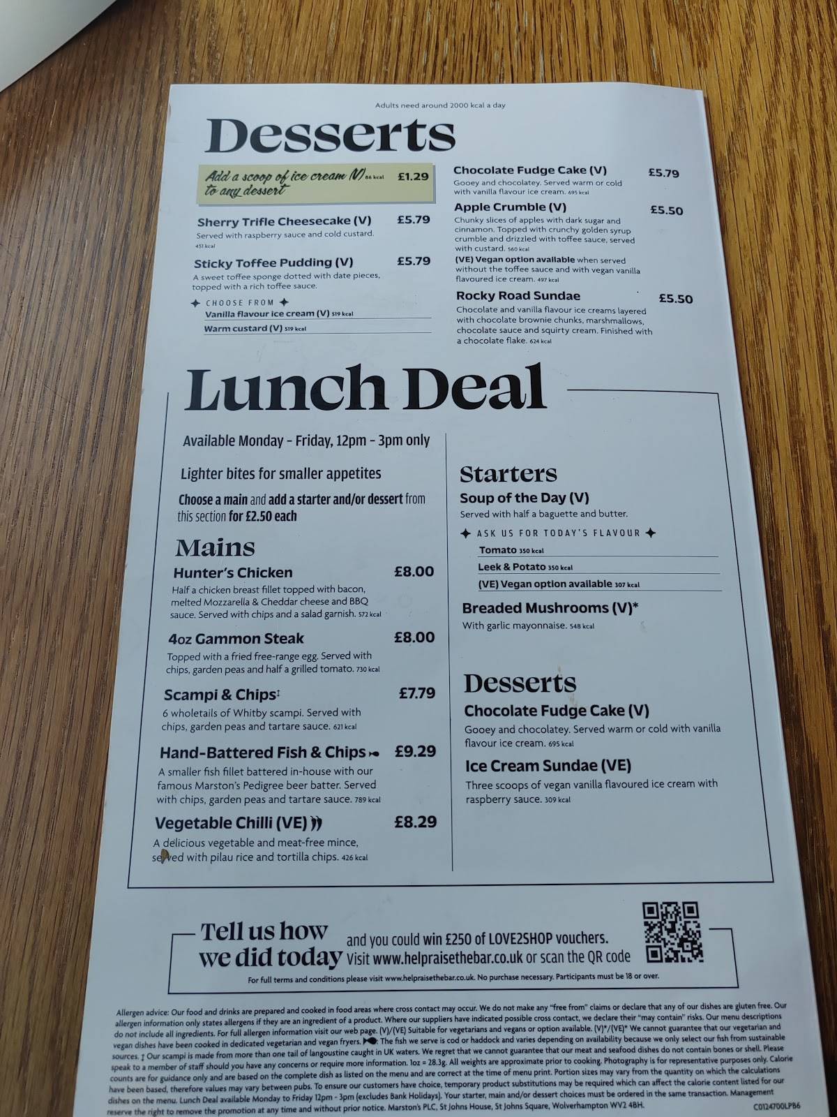 Menu at Smithfield Bell pub & bar, Welshpool