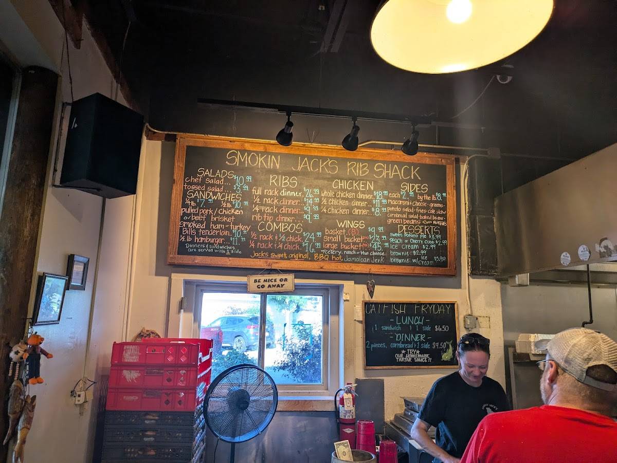 Menu at Smokin' Jack's Rib Shack BBQ, Bloomington