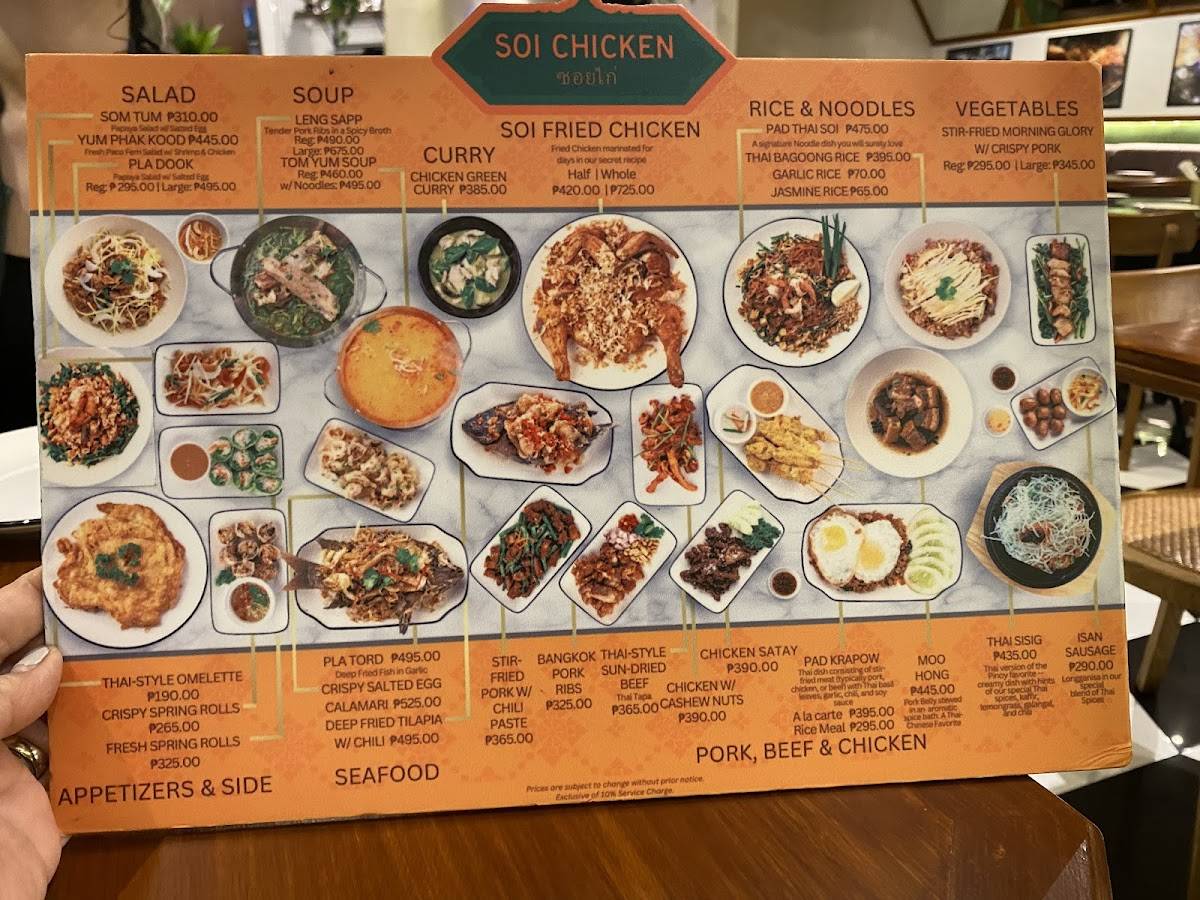 Menu at Soi Chicken - Ayala Malls Manila Bay restaurant, Parañaque