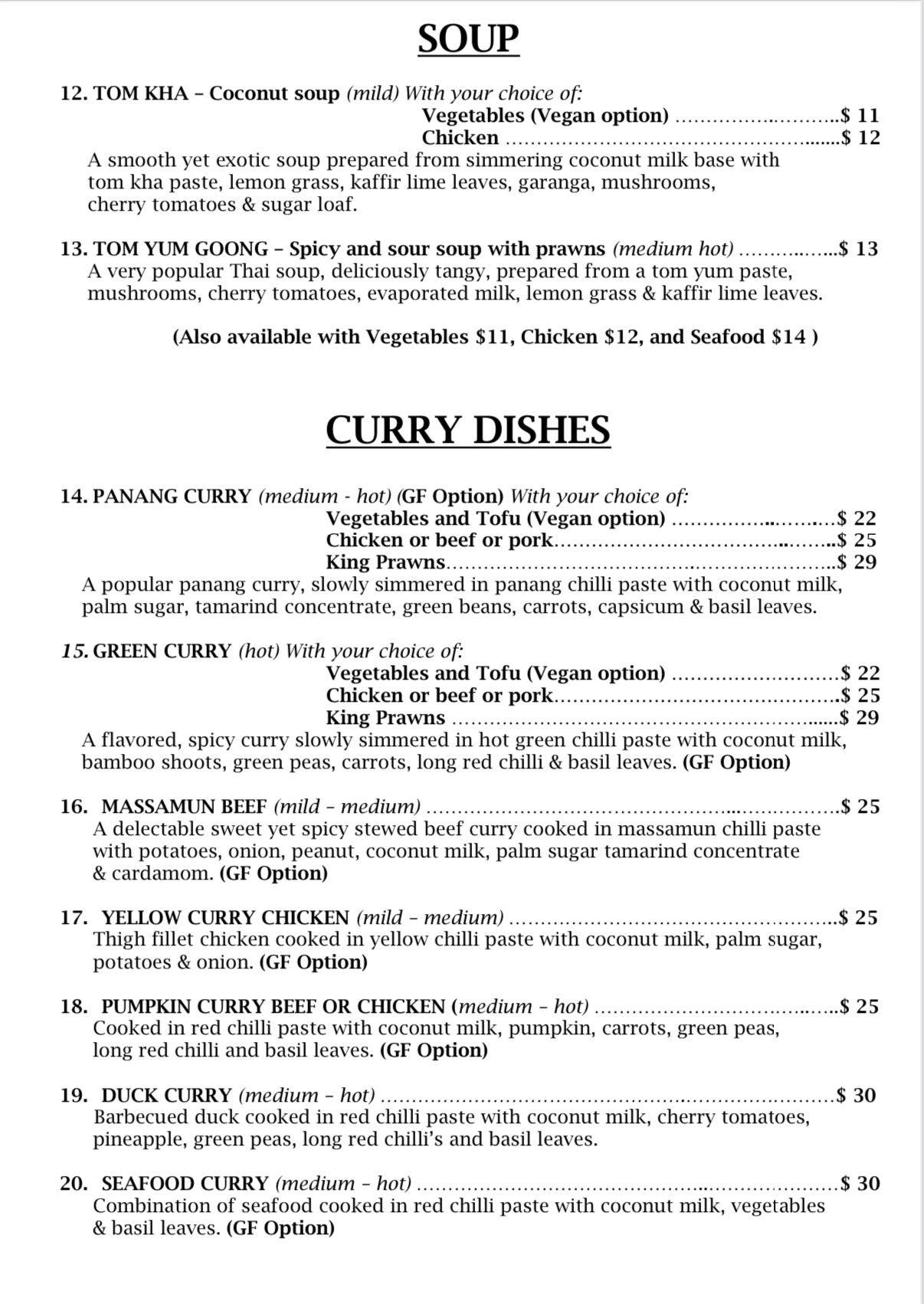 Menu at Som Tam Thai Restaurant, Maroochydore