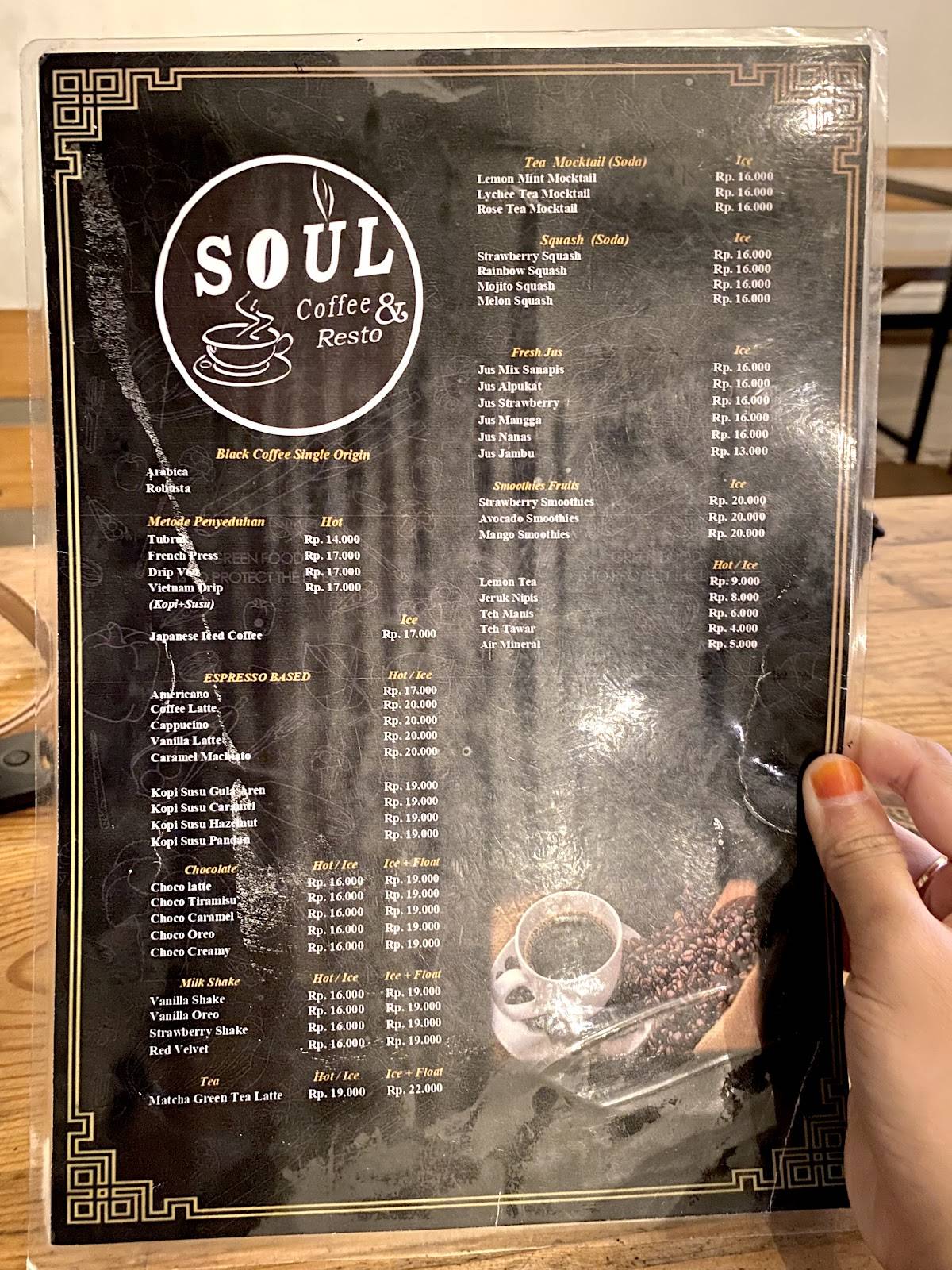 Menu at Soul Coffee & Resto cafe, Purworejo, Jl. Dewi Sartika