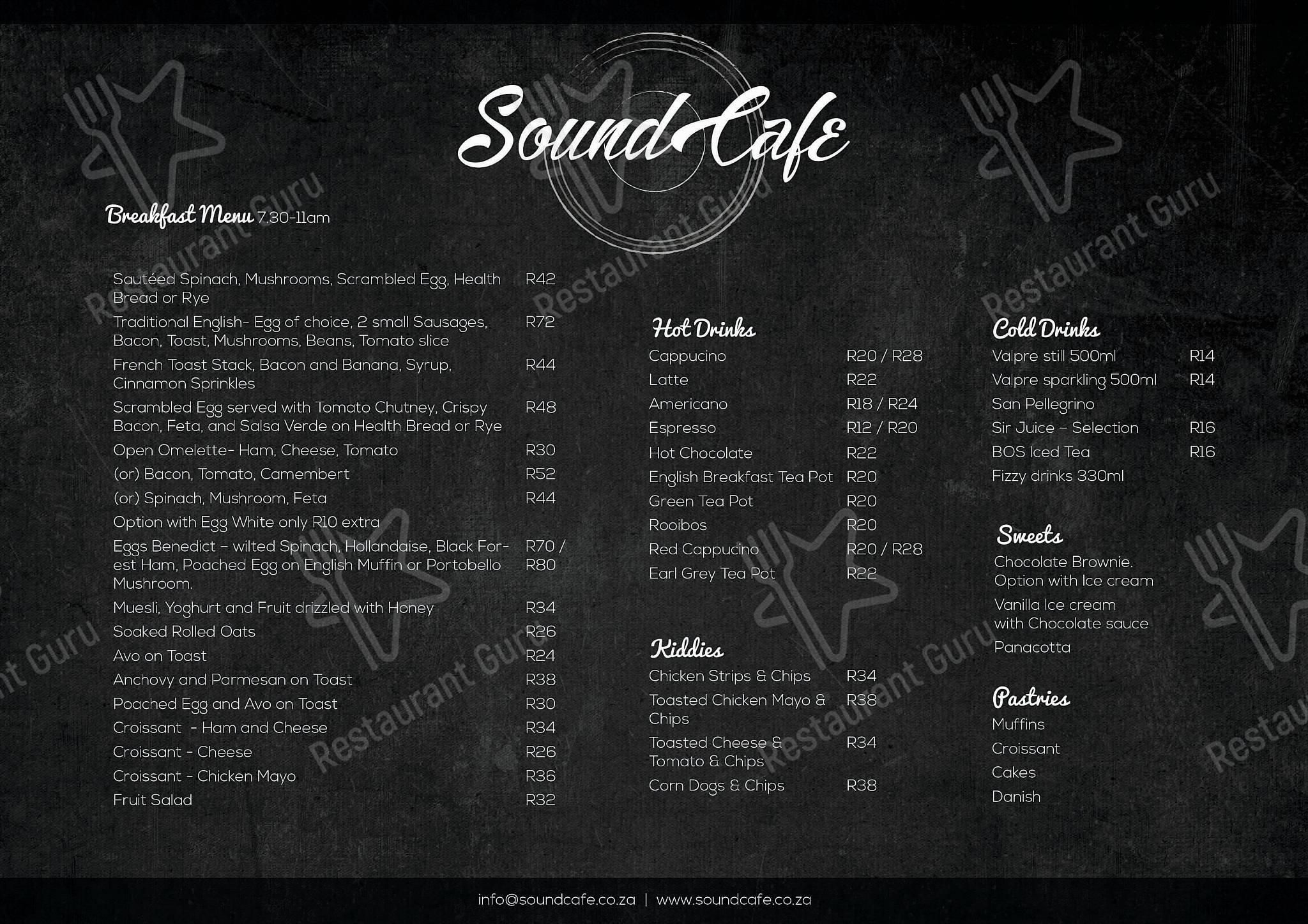 Speisekarte von Sound Café cafe, Ballito