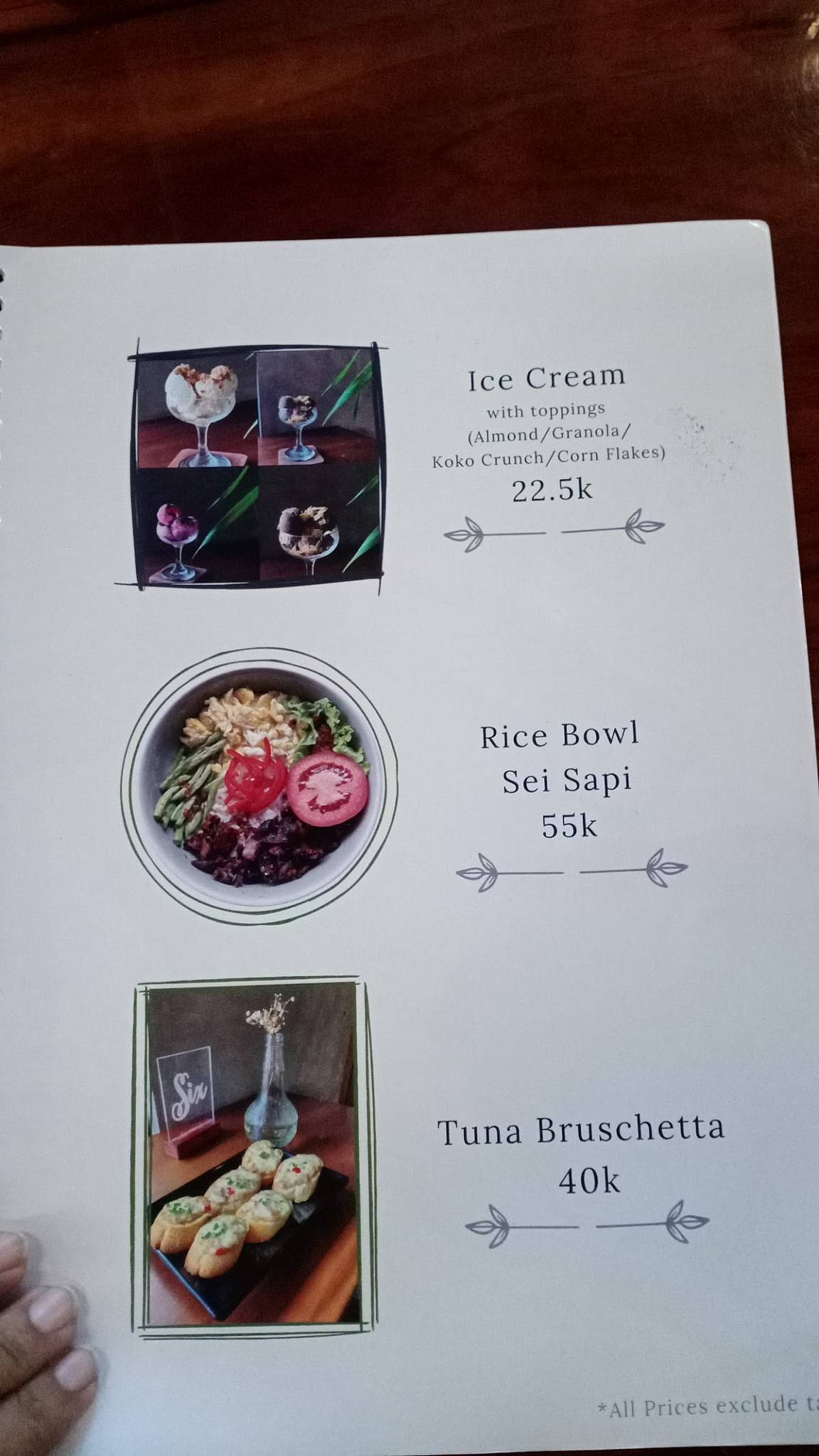 Menu at Phala-wan Terrace Cafe, South Jakarta