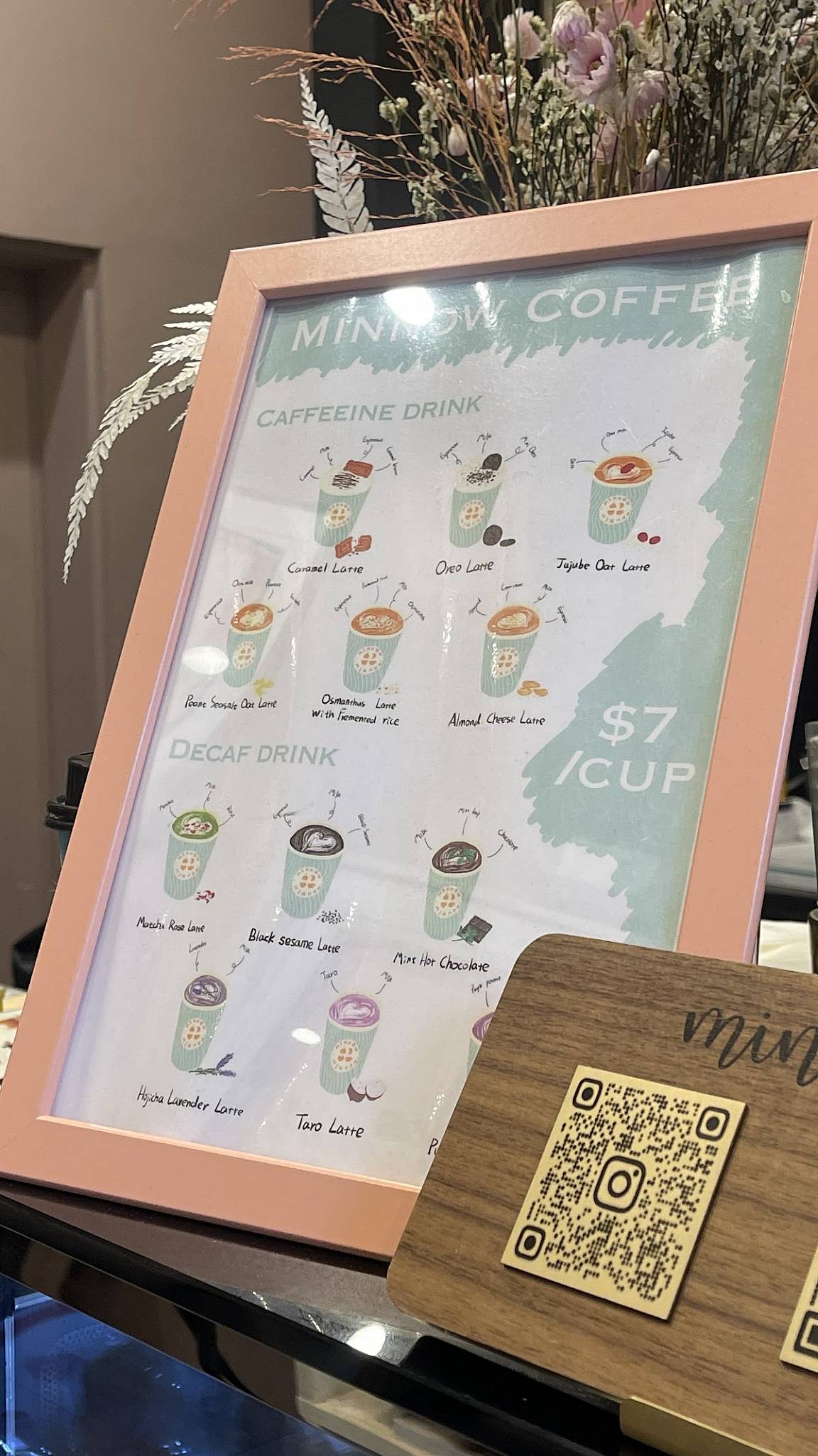 Menu at Minnow Cafe, South Yarra