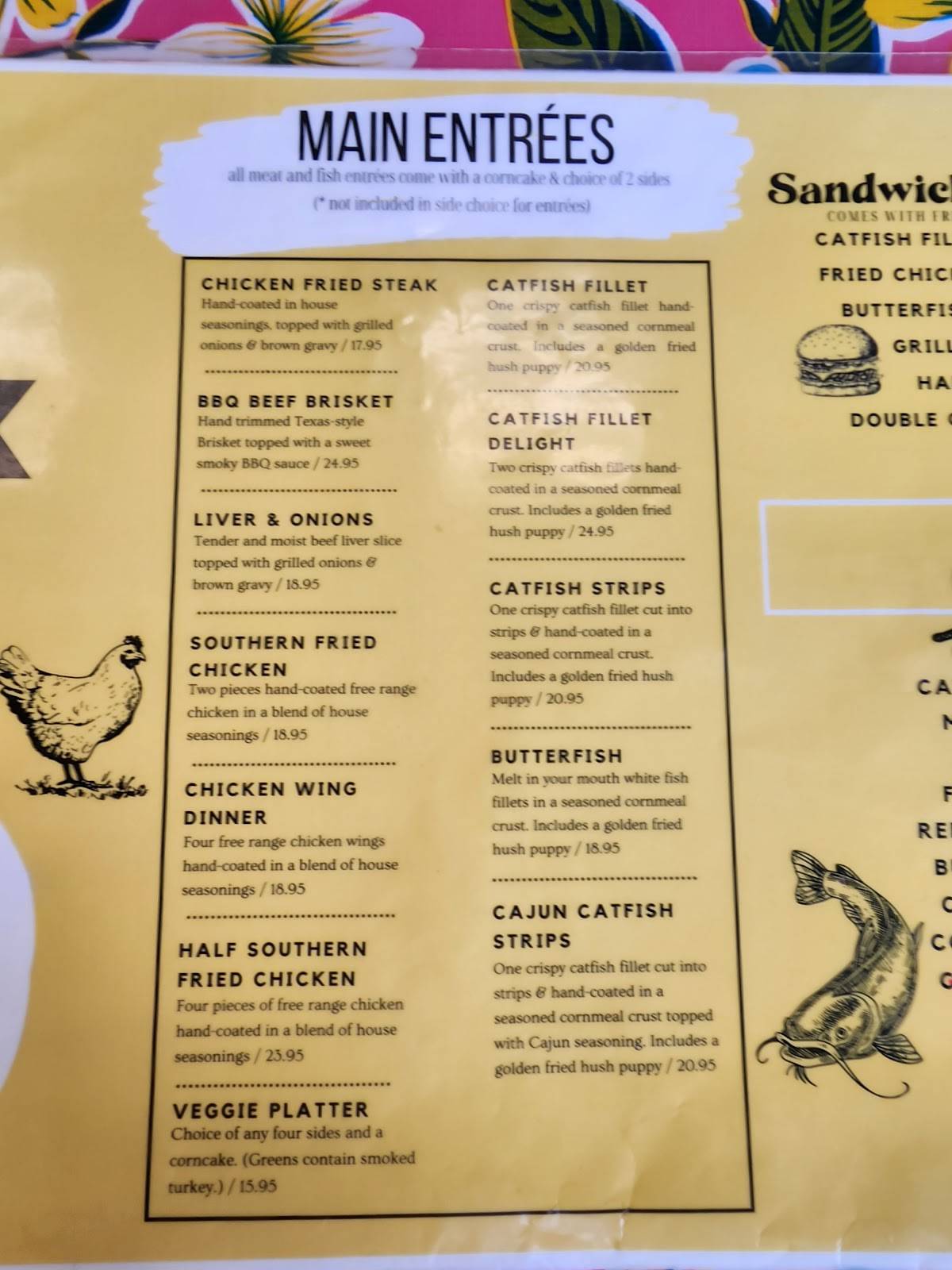 Menu at Southern Kitchen restaurant, Tacoma, 6th Ave