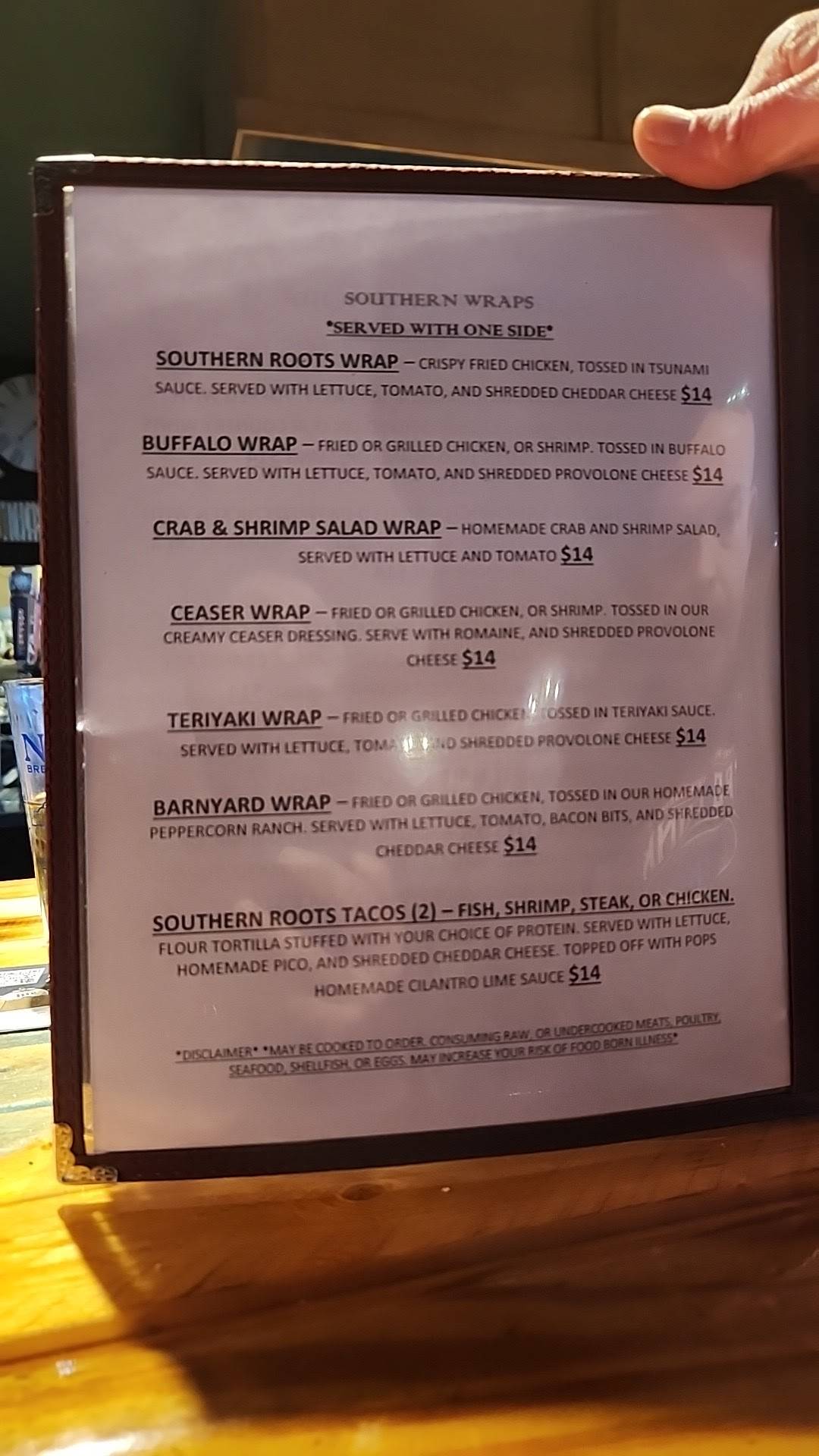 Menu at Southern Roots Bar & Grille, Monroe