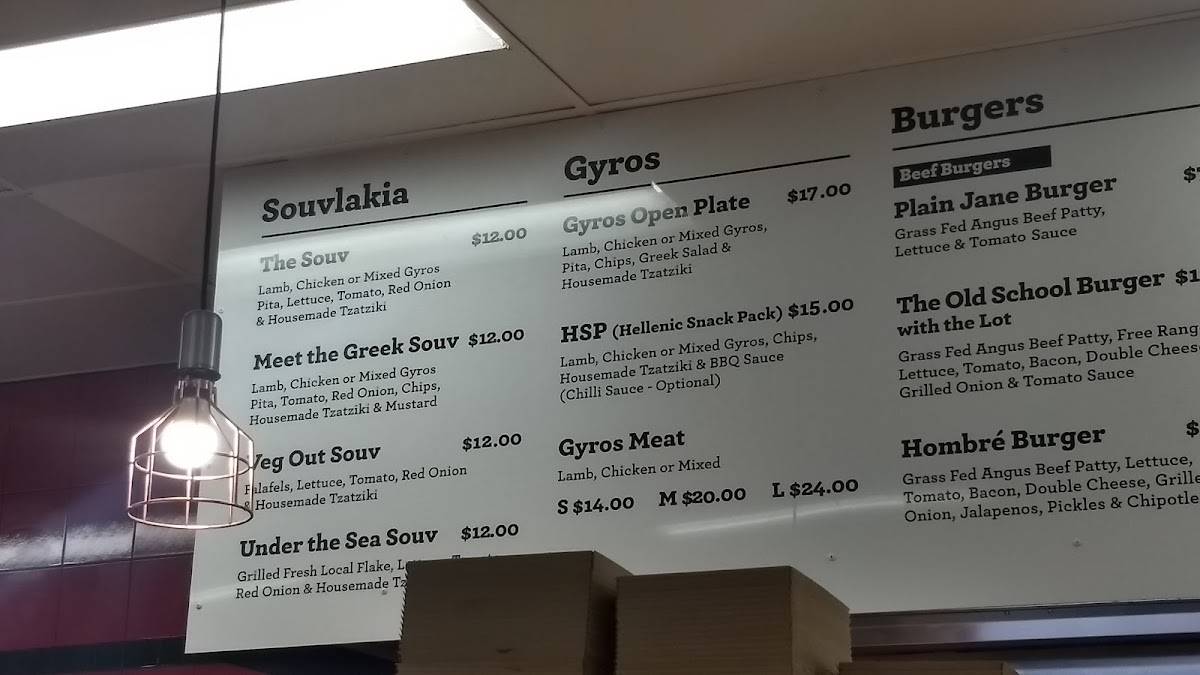 Menu at Souv & Burger Co. restaurant, Camberwell