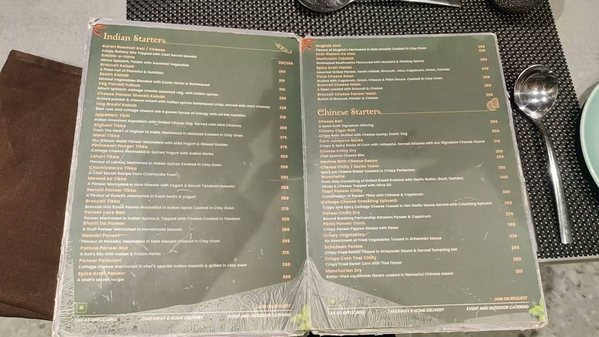 Menu at Spice Kraft Restaurant, Vadodara