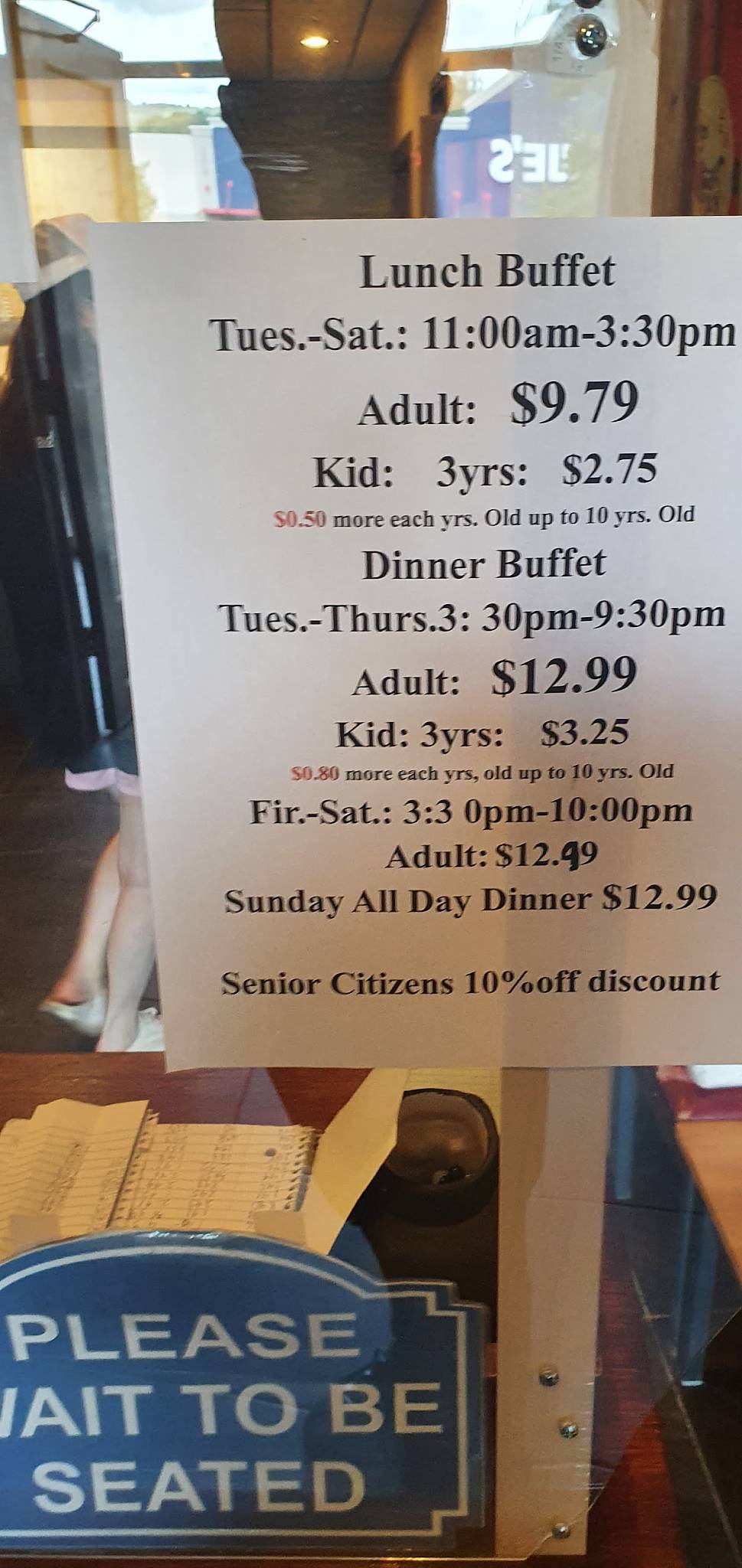 Menu at Spring Buffet restaurant, Ithaca, 106 Fairgrounds Memorial Pkwy