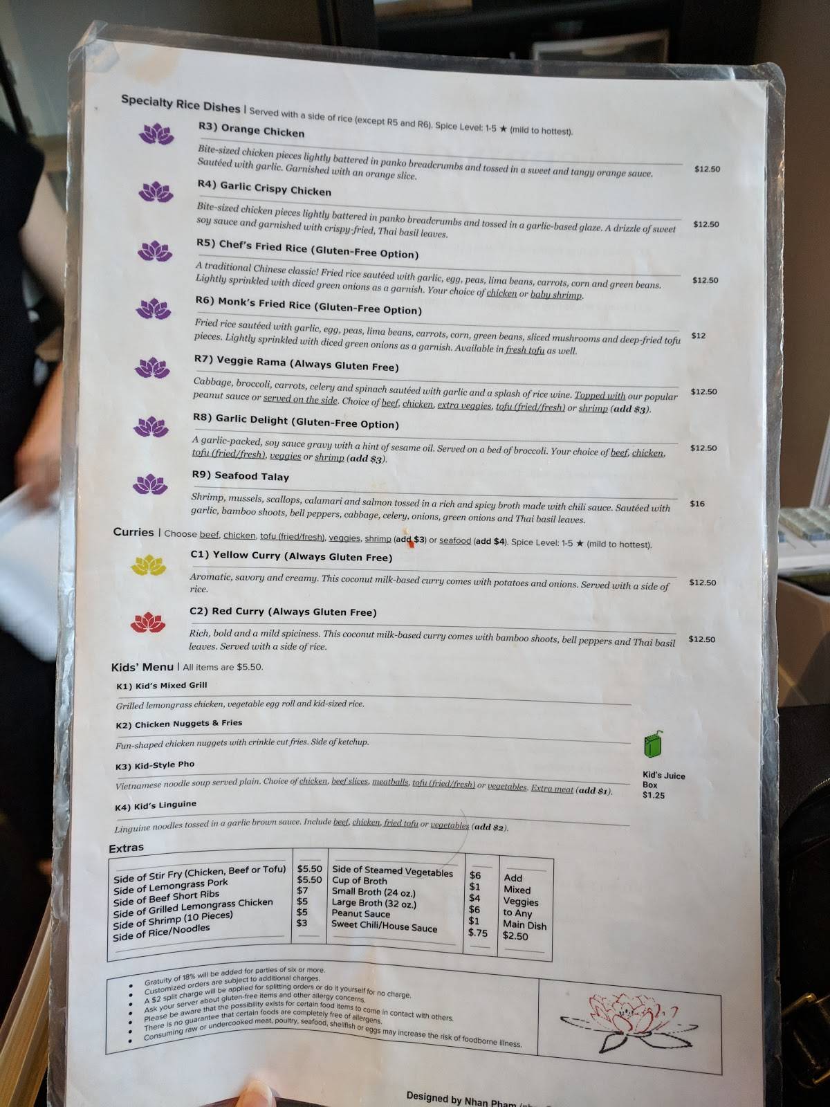 Menu at Spring Lotus Restaurant, Wenatchee
