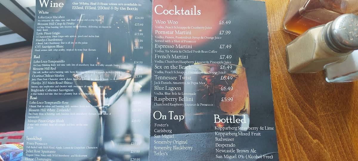 Menu at Sprinters Premier Steakhouse, Nottingham