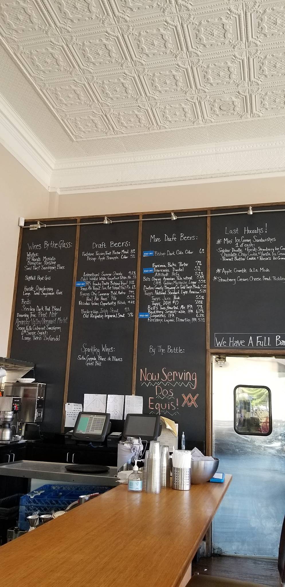 Menu at Square Burger restaurant, McKinney