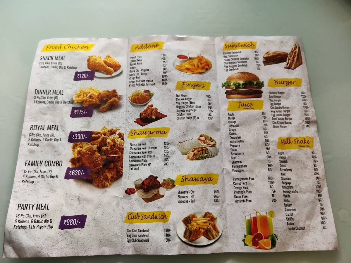 Menu at Standard Bakes Ramanattukara, Kozhikode