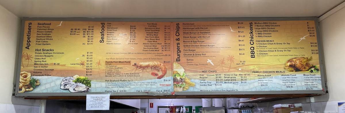 Menu at Stanley's Seafood & BBQ Chicken, Carina