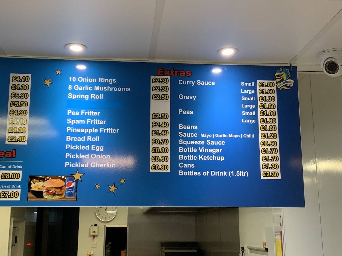 Menu at Star Fish Bar, Street