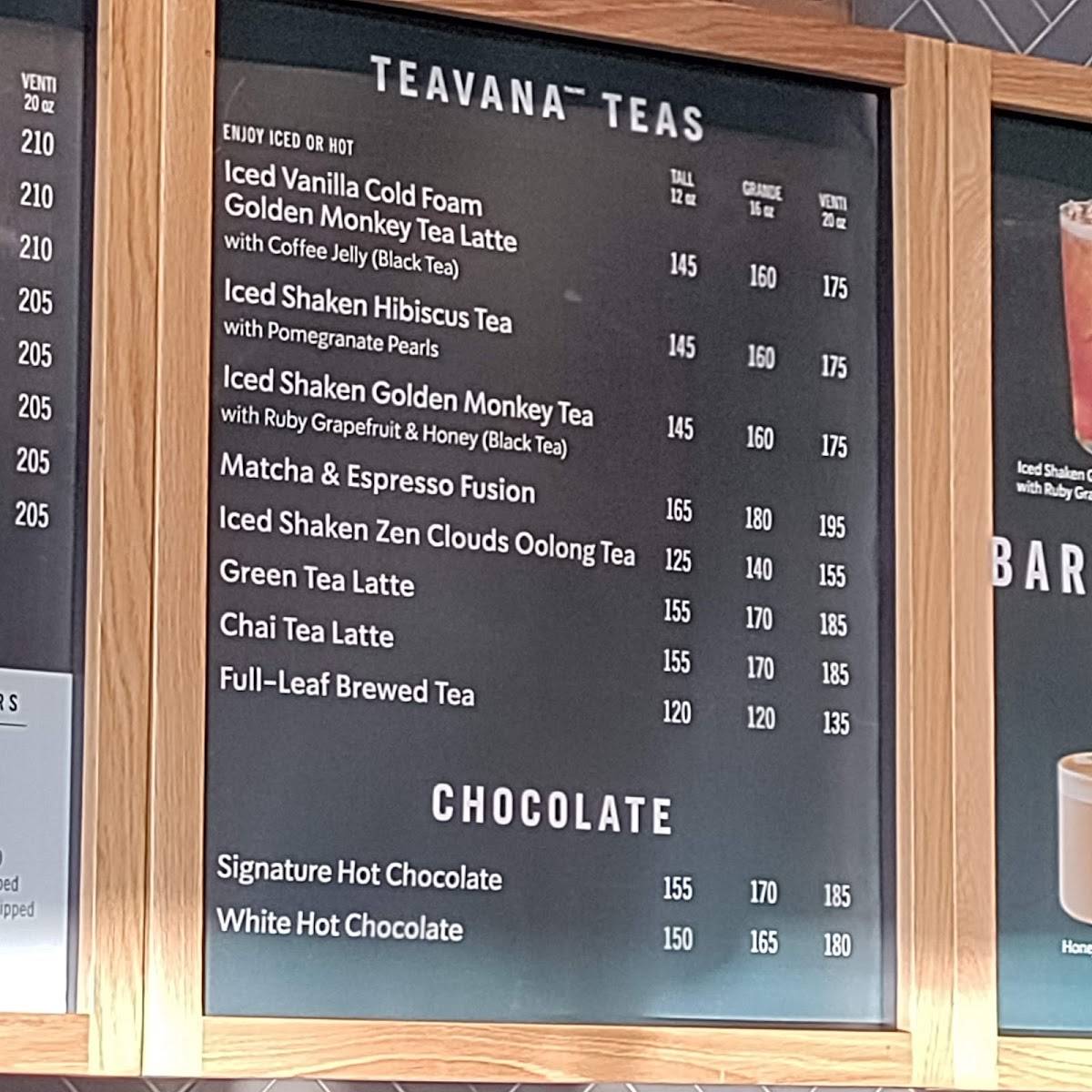 Carta de Starbucks Alabang West Parade, Las Pinas