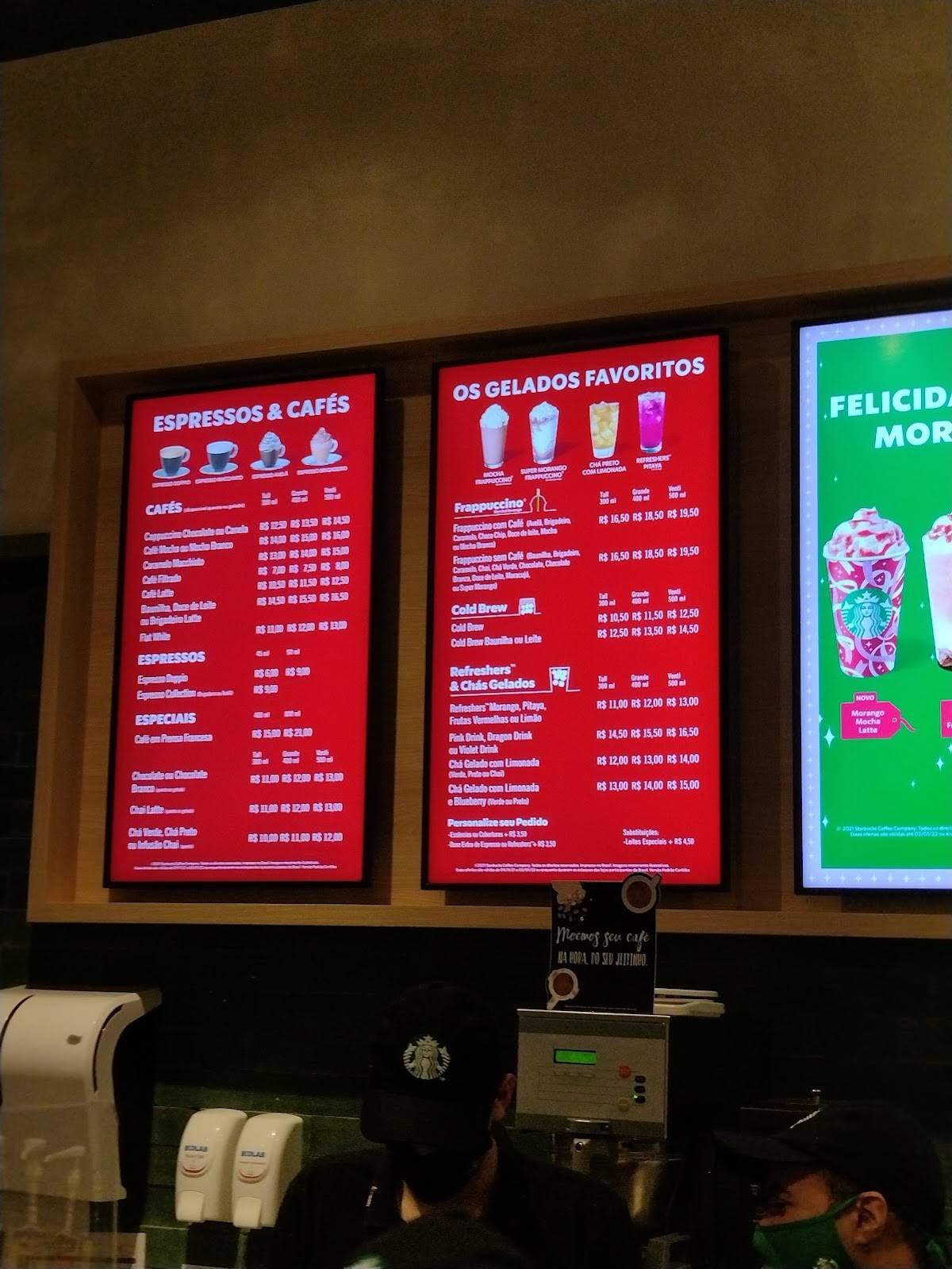 Menu em Starbucks restaurante, Curitiba