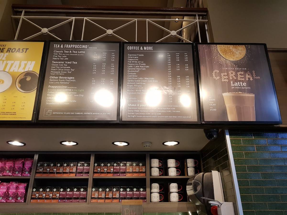 Menu at Starbucks, Glyfada, Κύπρου 55