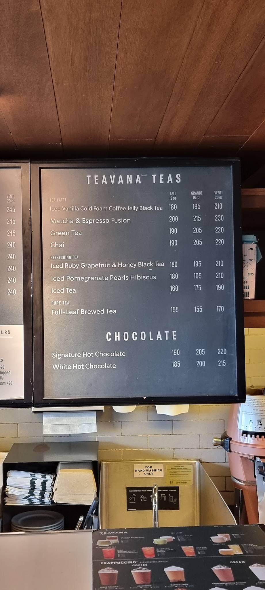 Menu at Starbucks Boracay cafe, Malay, Boat Station 1 Boracay Island ...