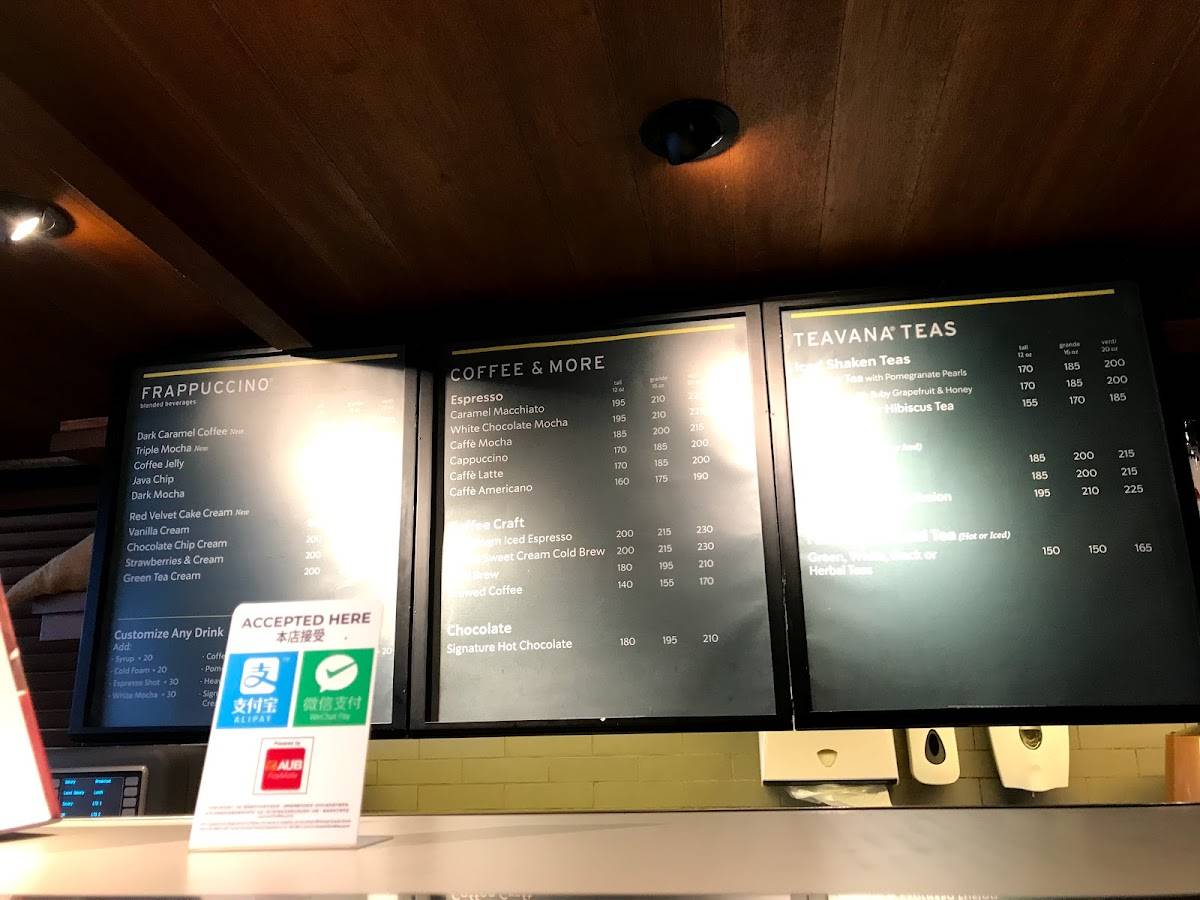 Menu at Starbucks Boracay cafe, Malay, Boat Station 1 Boracay Island ...