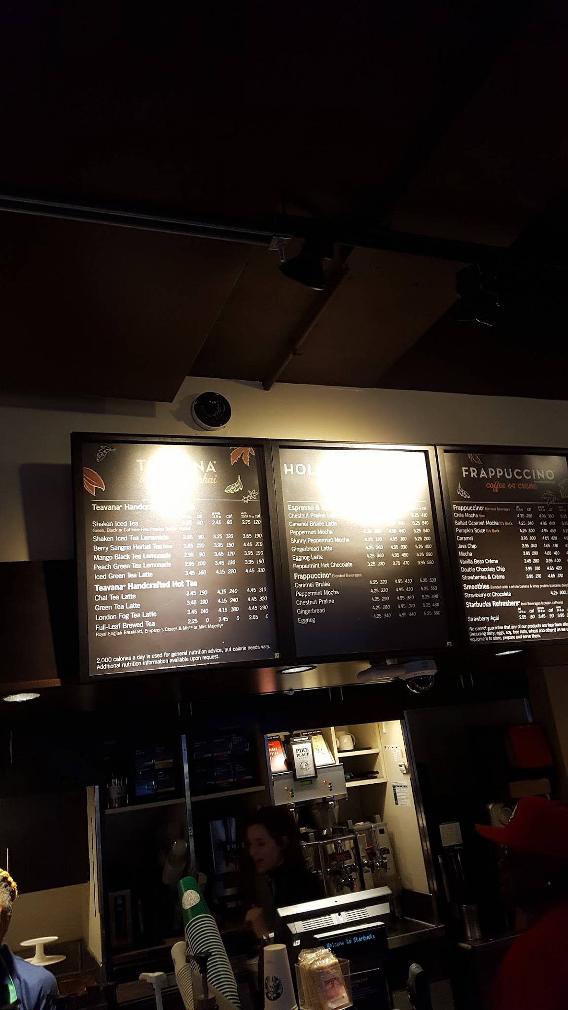 Menu at Starbucks, University City, 6621 Delmar Blvd