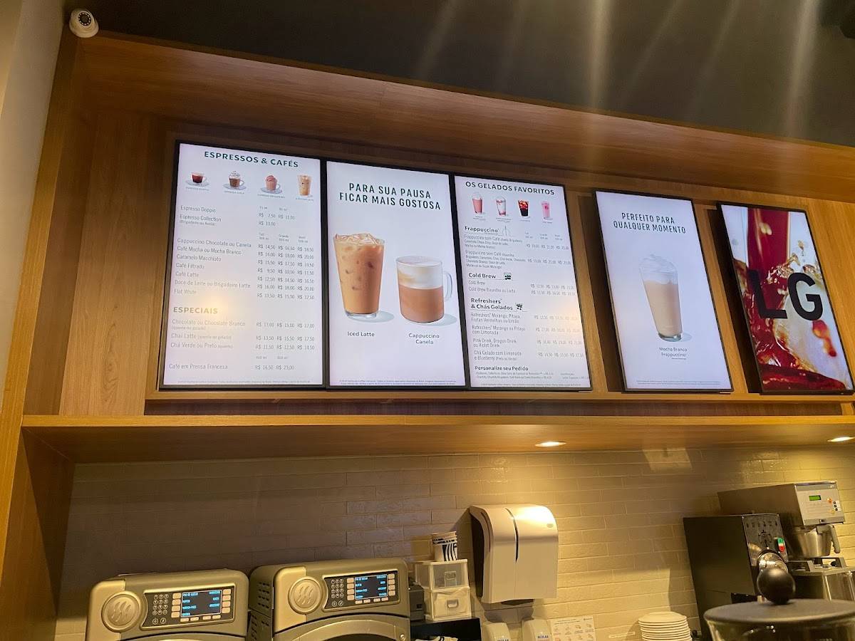 Menu em Starbucks restaurante, Curitiba, R. Vicente Machado