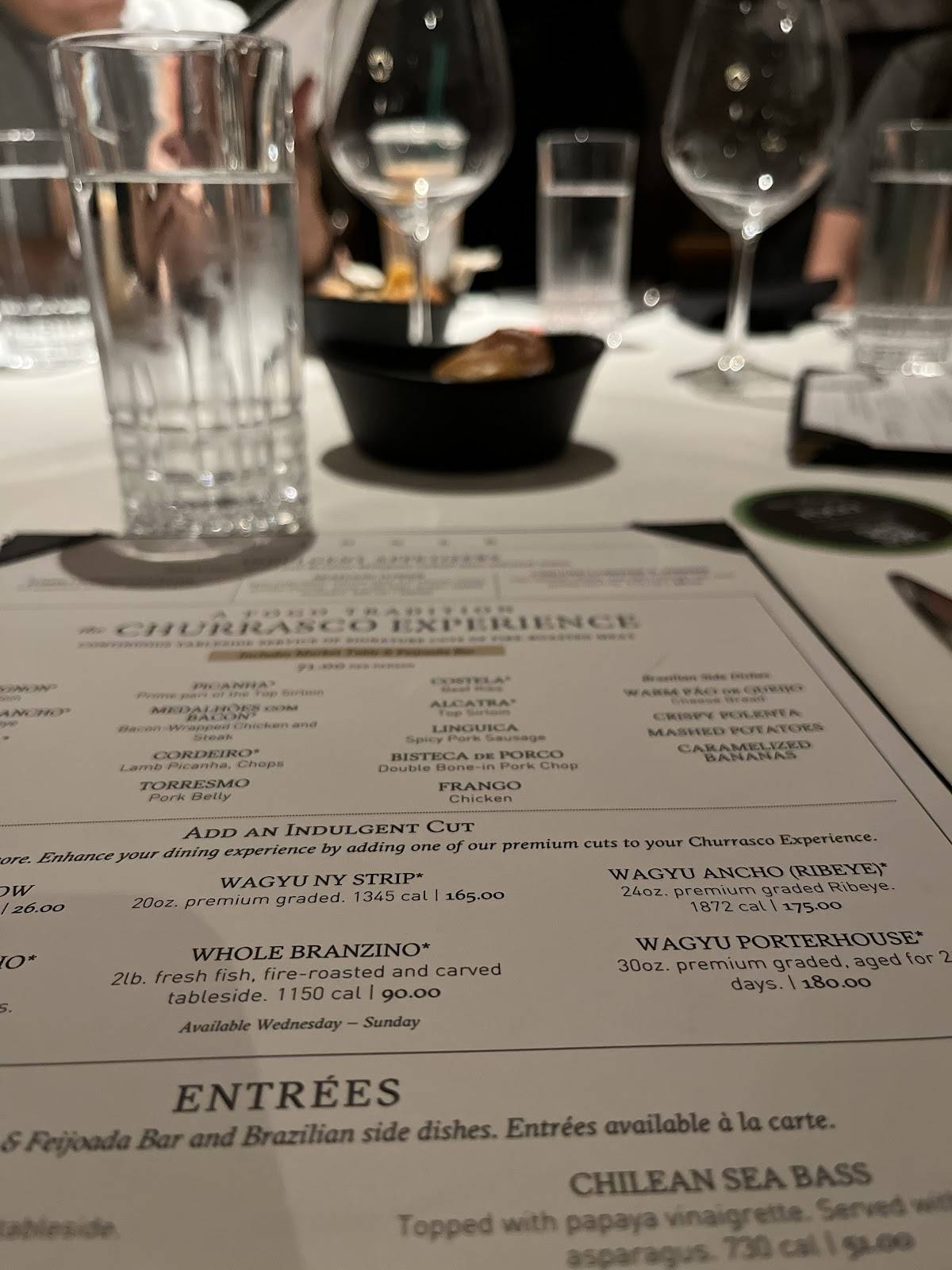 Menu at Fogo de Chão Brazilian Steakhouse, Wayne
