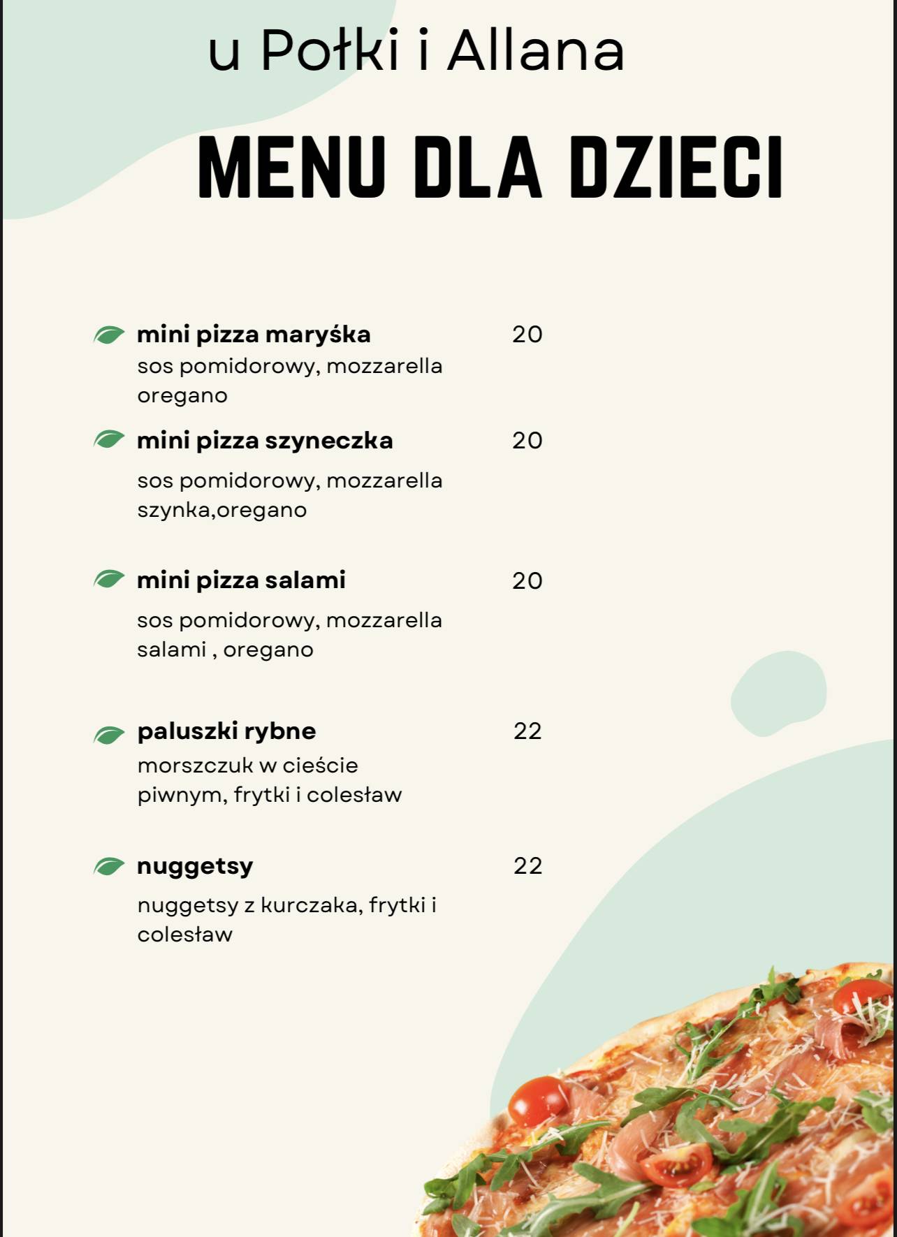 Menu at Bistro u Połki i Allana steakhouse, Gorlice