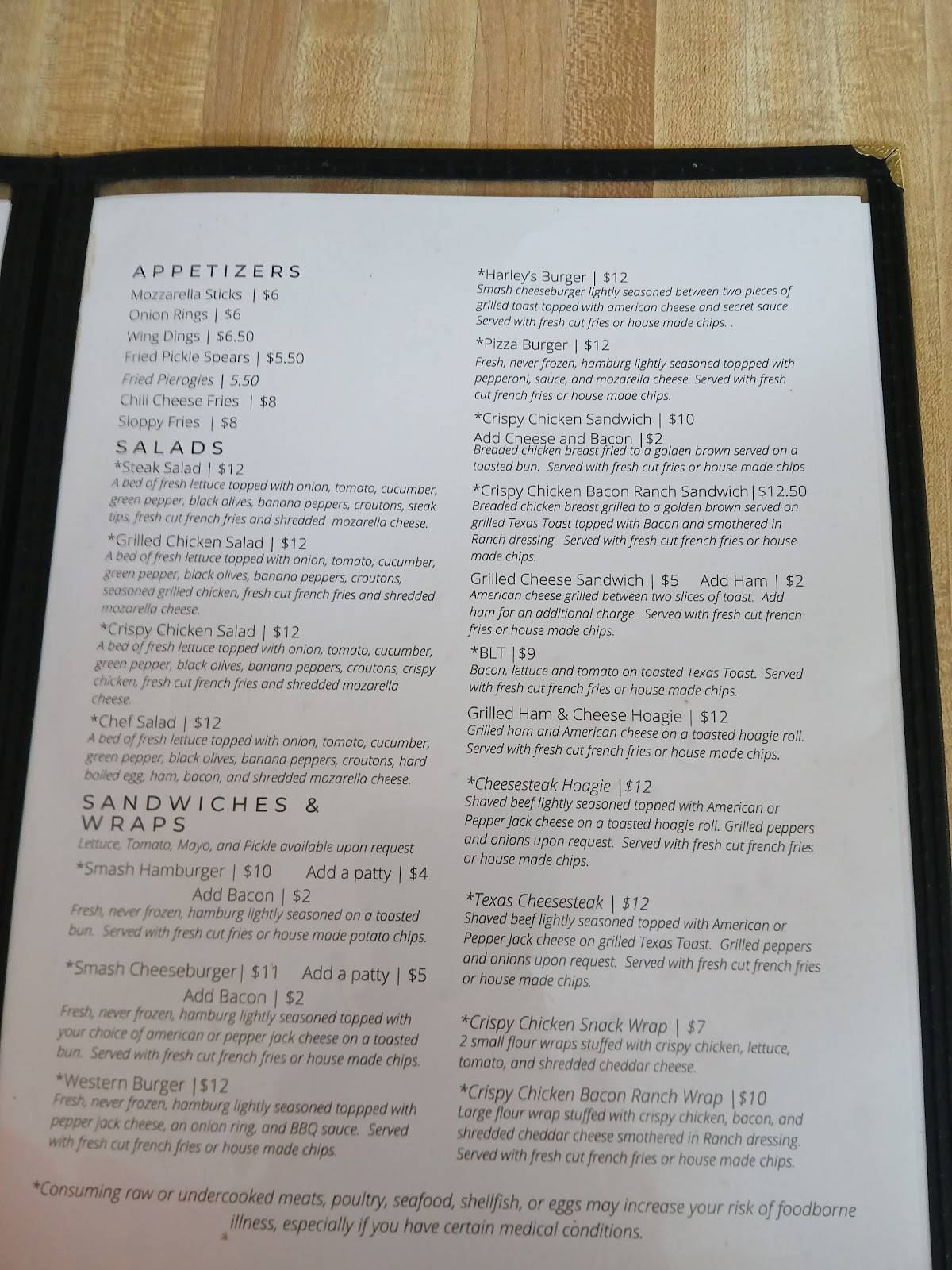 Menu at Sterling's Country Kitchen restaurant, Morrisdale