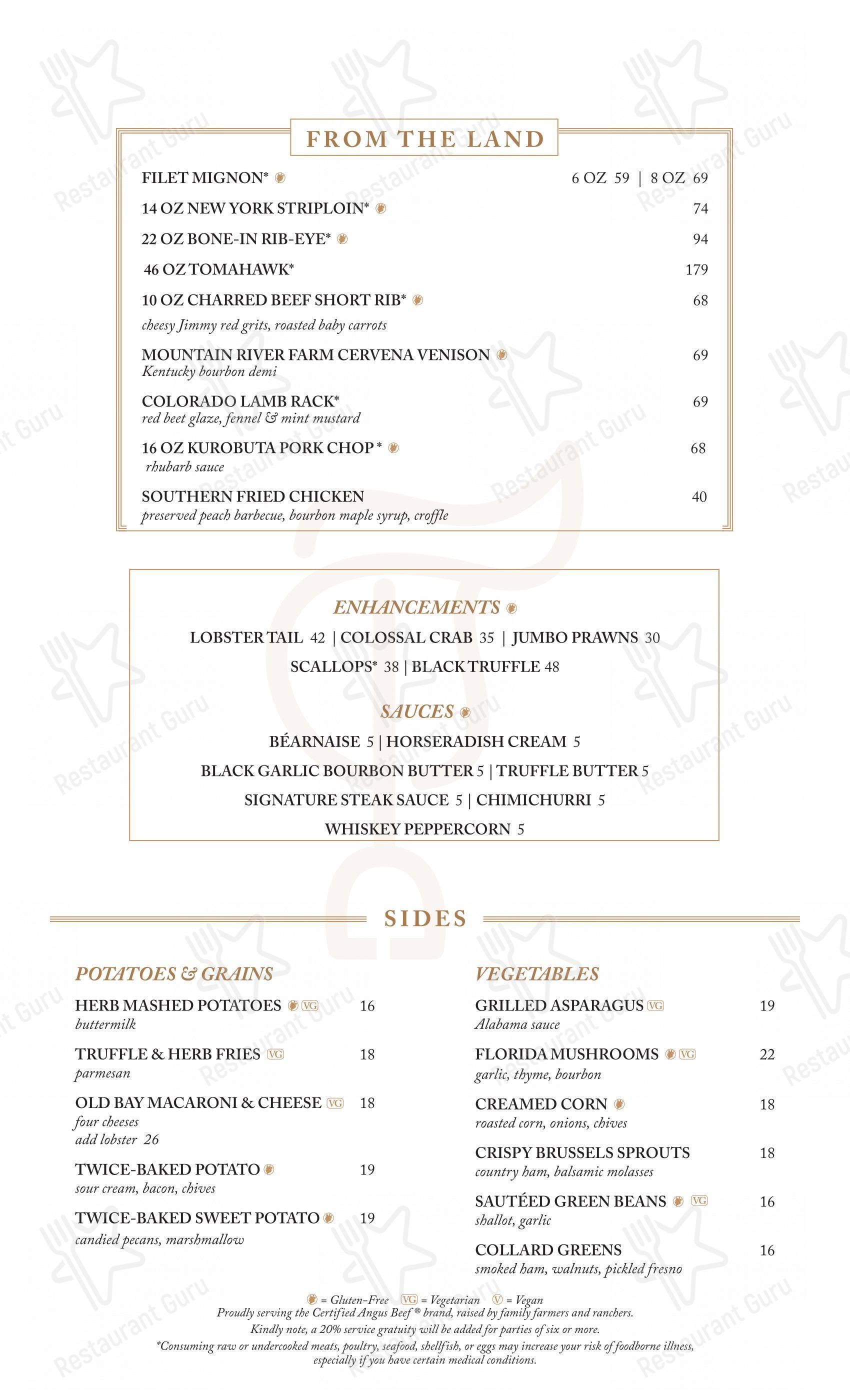 Menu at Stirrups Restaurant, Ocala
