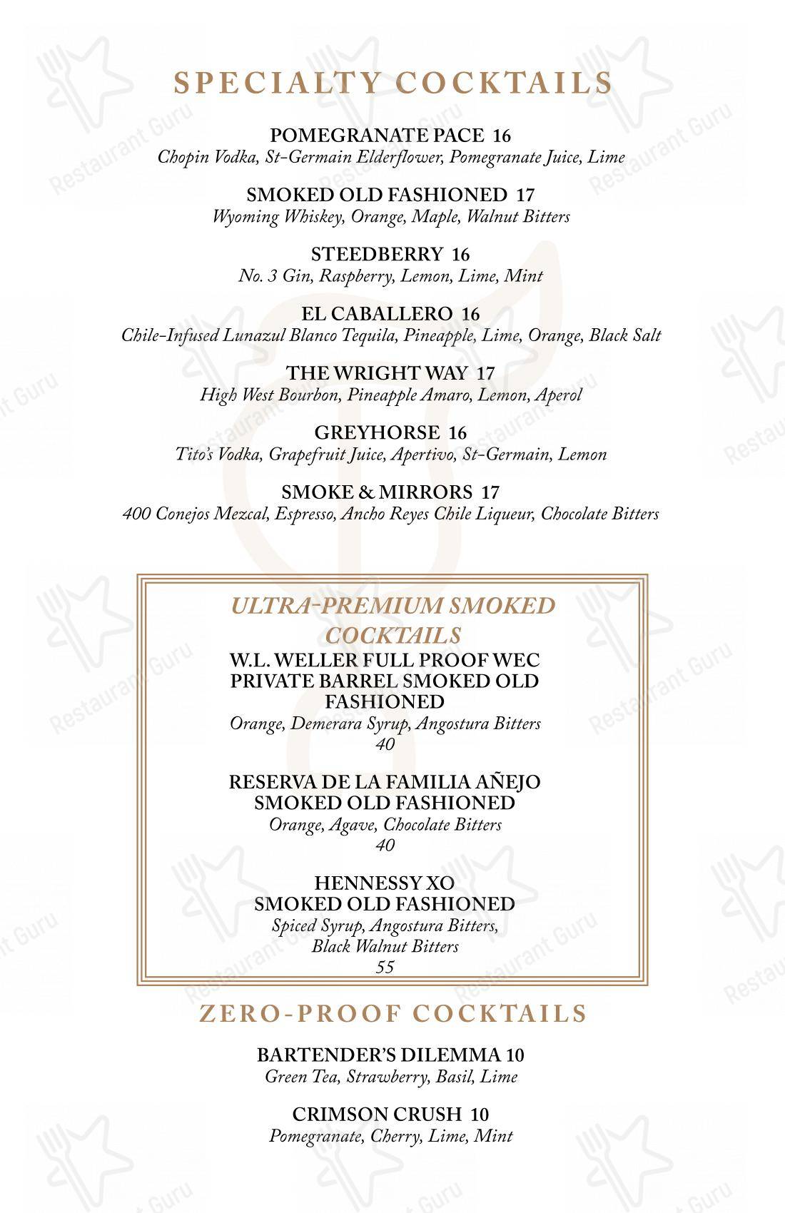 Menu at Stirrups Restaurant, Ocala