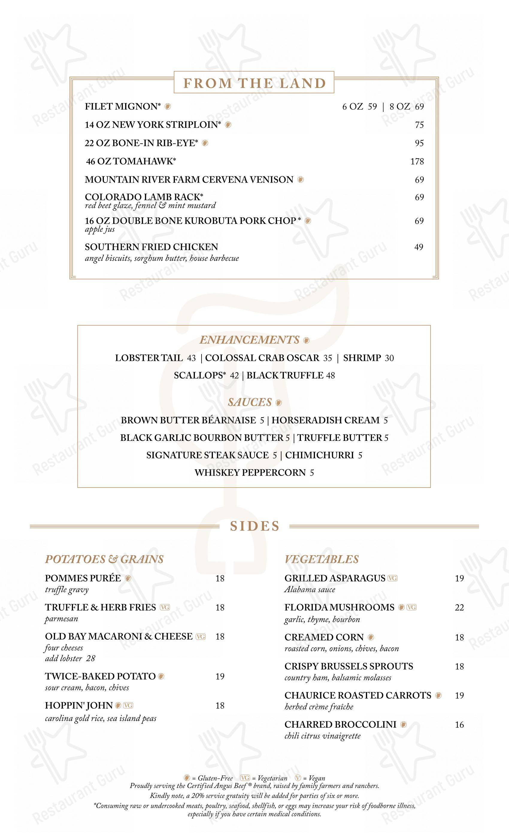 Menu at Stirrups Restaurant, Ocala